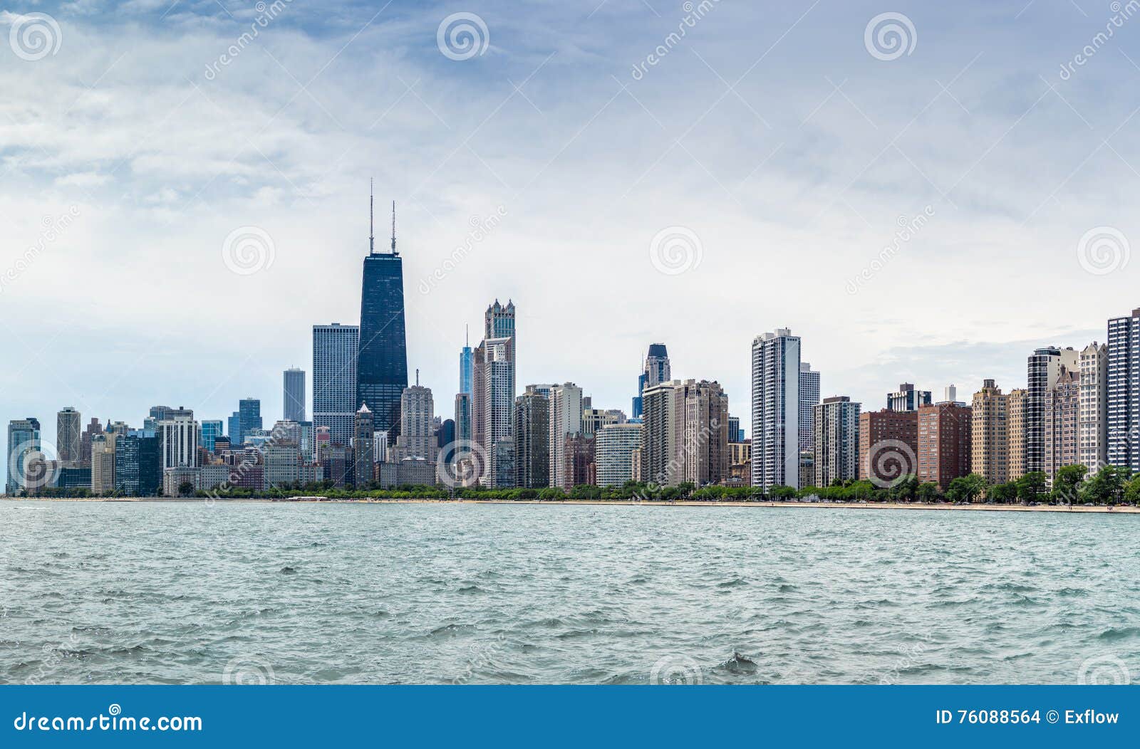 Chicago Skyline north view stock photo. Image of built - 76088564