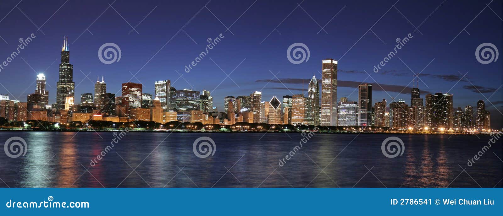 Chicago skyline panoramic stock image. Image of commercial - 2786541
