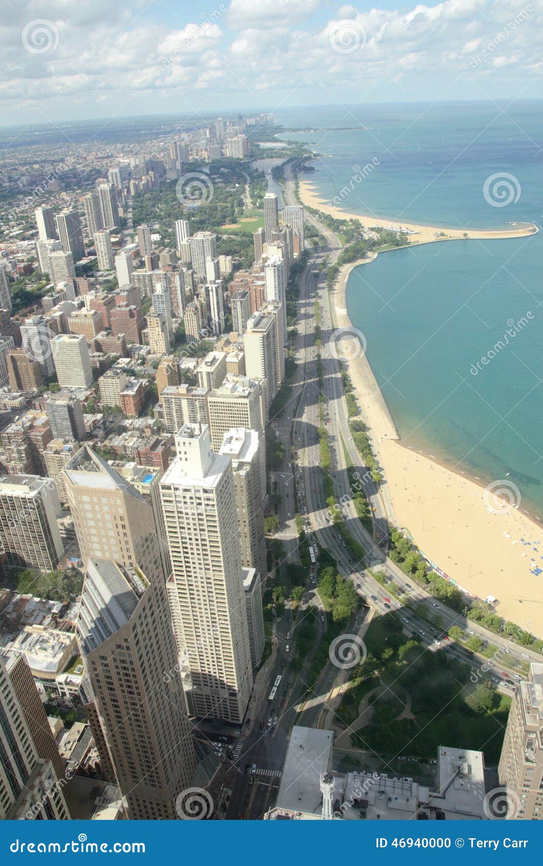 Chicago Skyline with Seashore Stock Photo - Image of ocean, modern ...