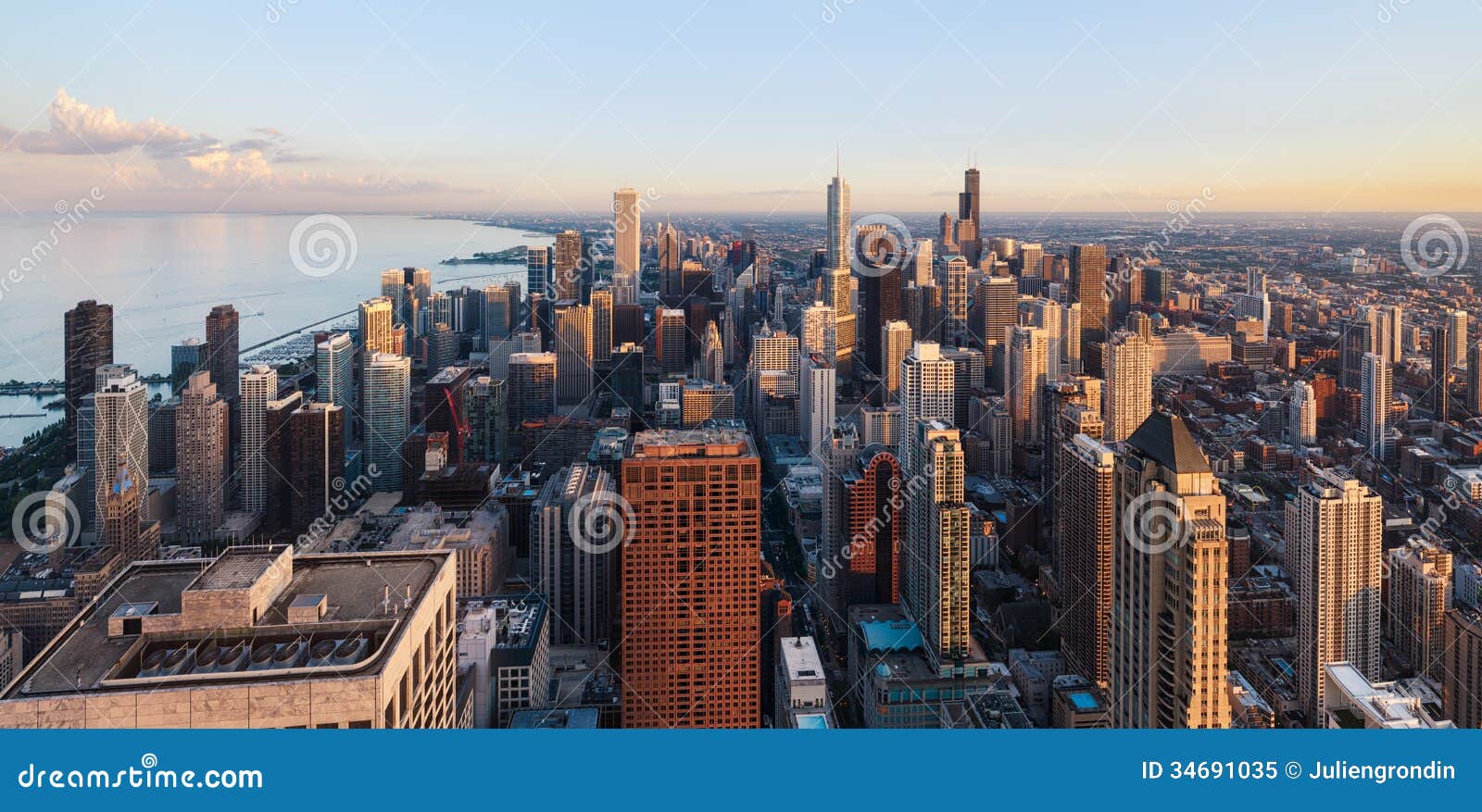 Chicago skyline stock image. Image of horizon, tower - 34691035