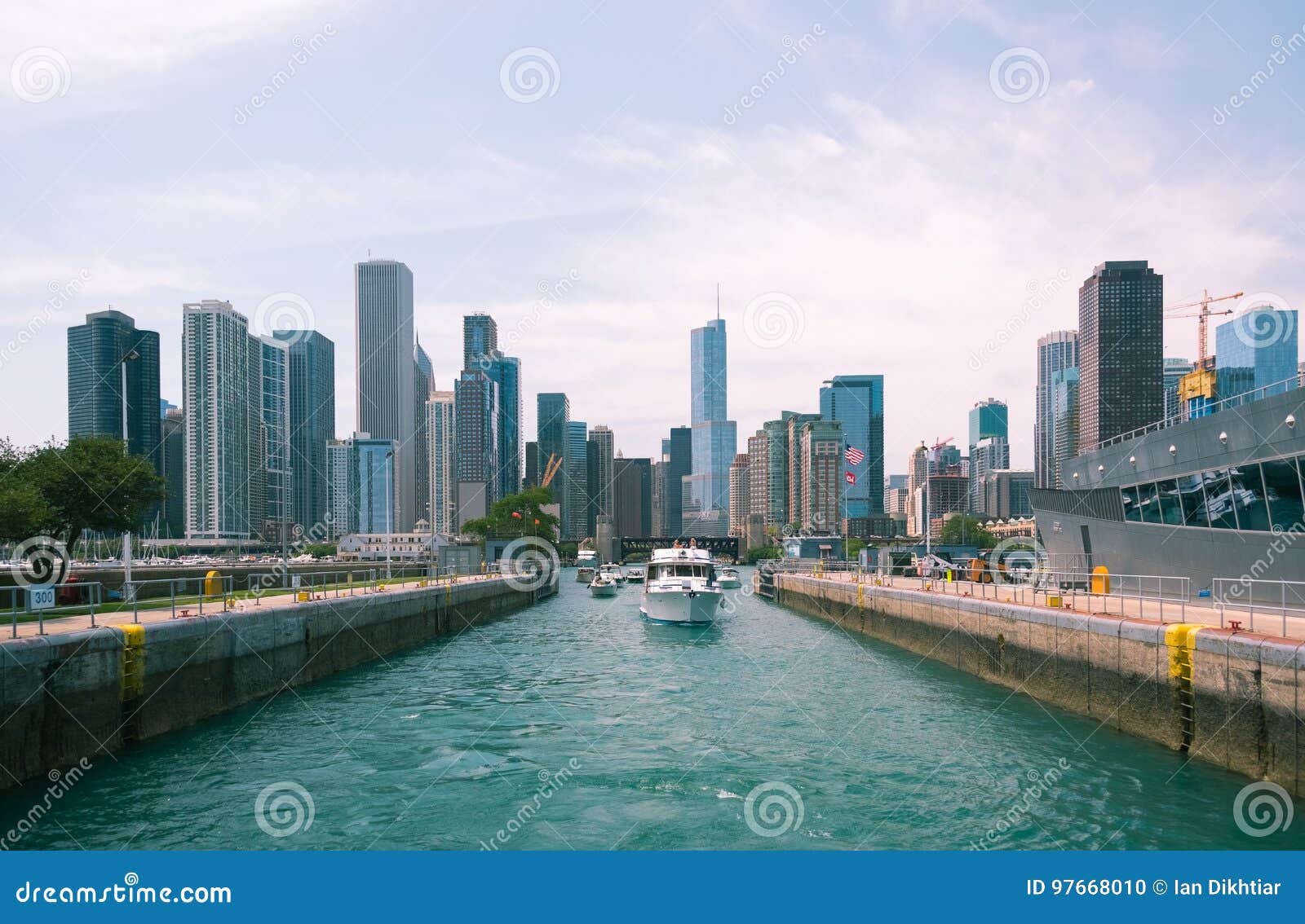 Chicago Skyline View from a Boat of a Lake Editorial Image - Image of ...