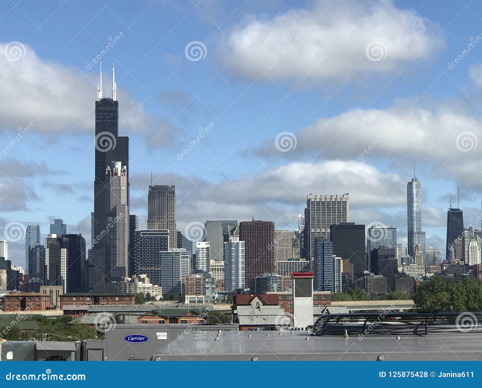 Chicago Skyline Landscape View from a Roof Top Editorial Stock Photo ...