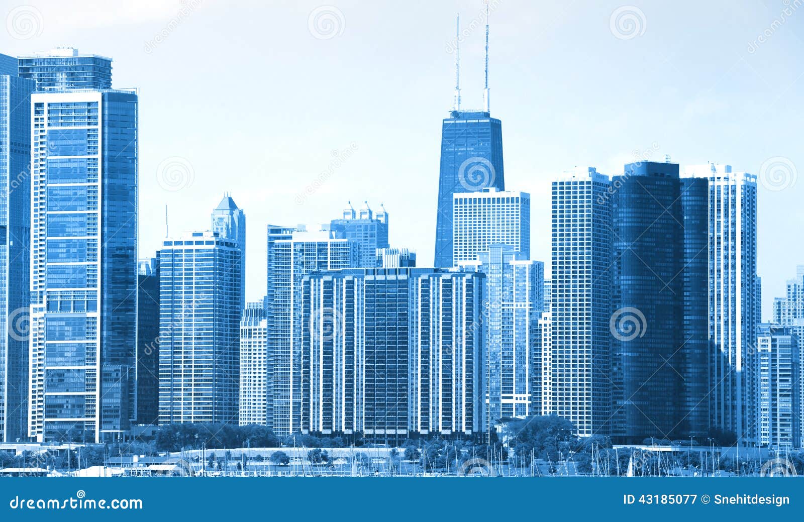 Chicago stock image. Image of blue, color, district, morning - 43185077
