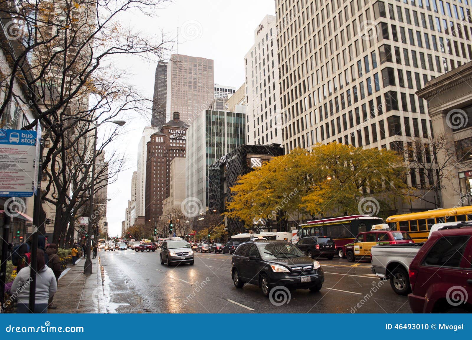 Chicago Street editorial image. Image of taxi, city, architecture ...