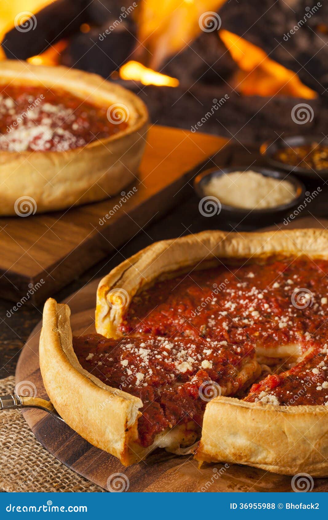 Chicago Style Deep Dish Cheese Pizza Stock Photo - Image of deepdish ...