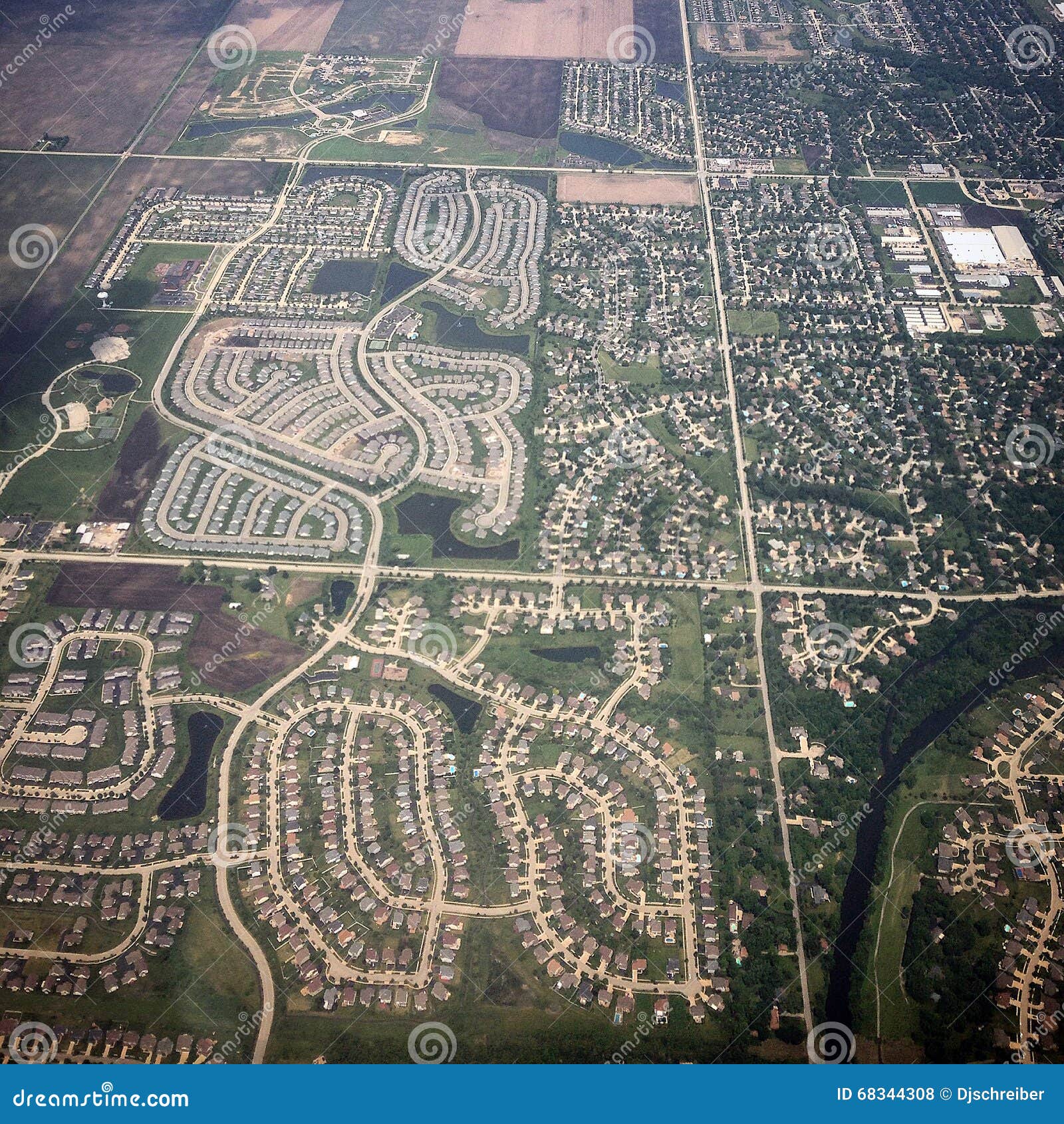 Chicago suburban grid stock photo. Image of flat, grid - 68344308