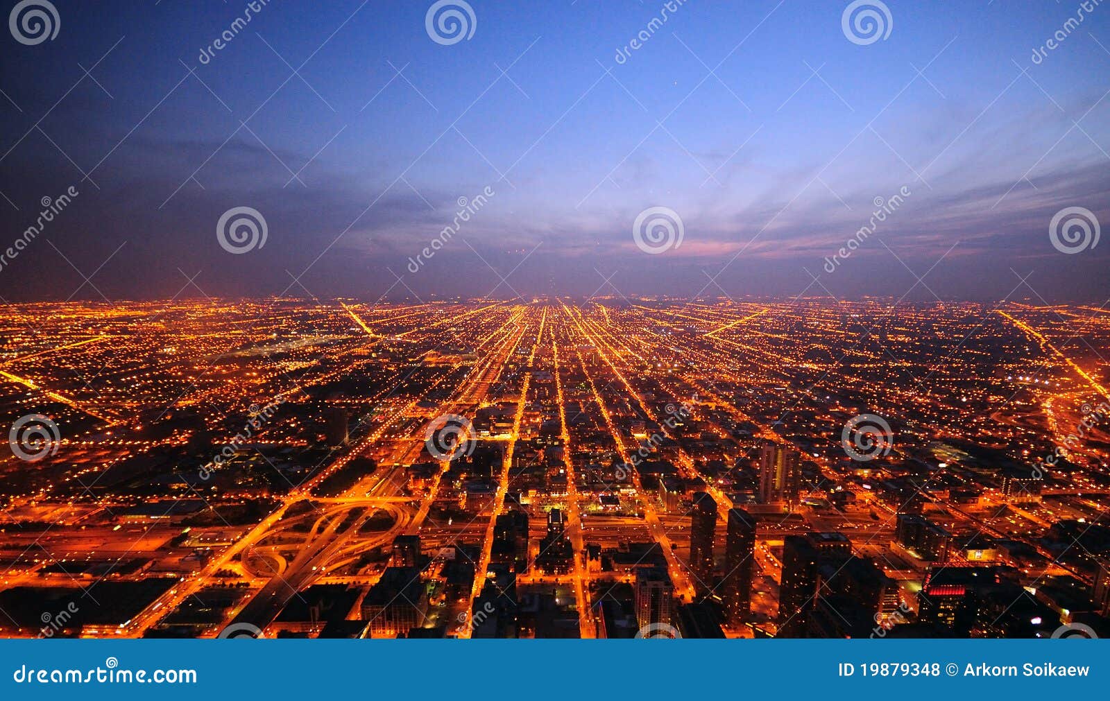 Chicago at Sunset stock photo. Image of skyscraper, skydeck - 19879348