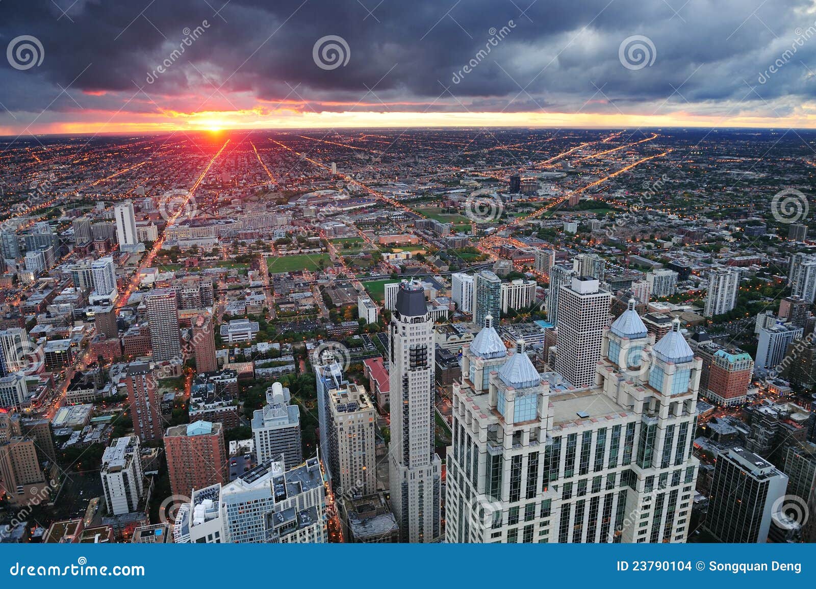 Chicago sunset stock photo. Image of colorful, lake, outdoors - 23790104