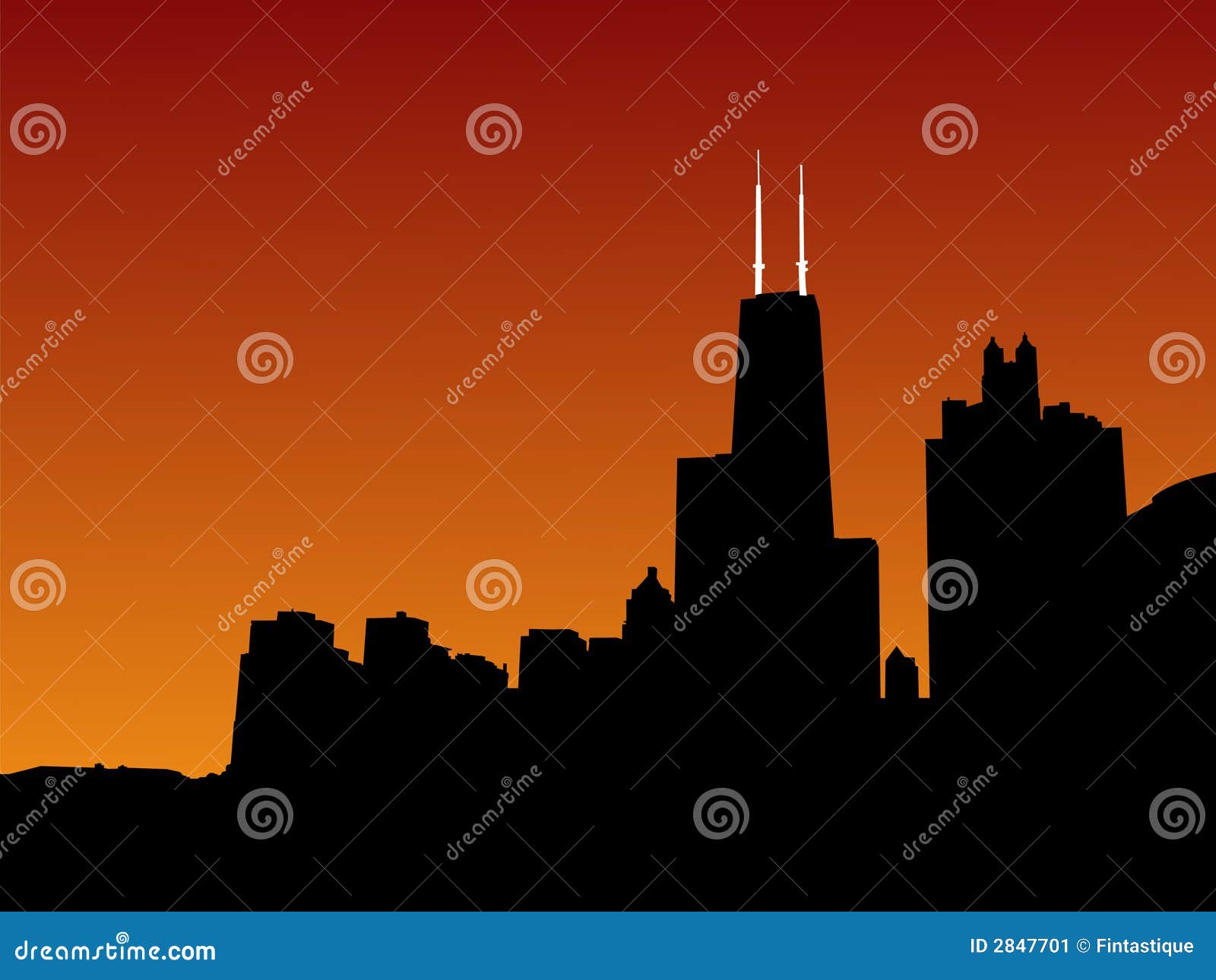 John Hancock Tower Chicago In Winter Cartoon Vector | CartoonDealer.com ...