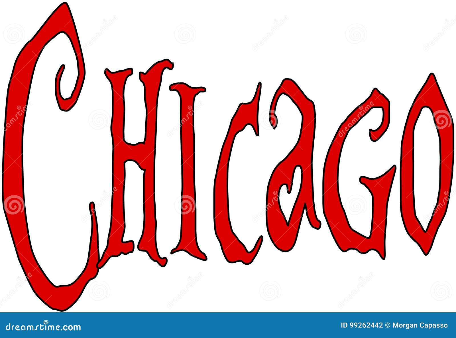 Chicago Text Sign Illustration Stock Vector - Illustration of graphic ...