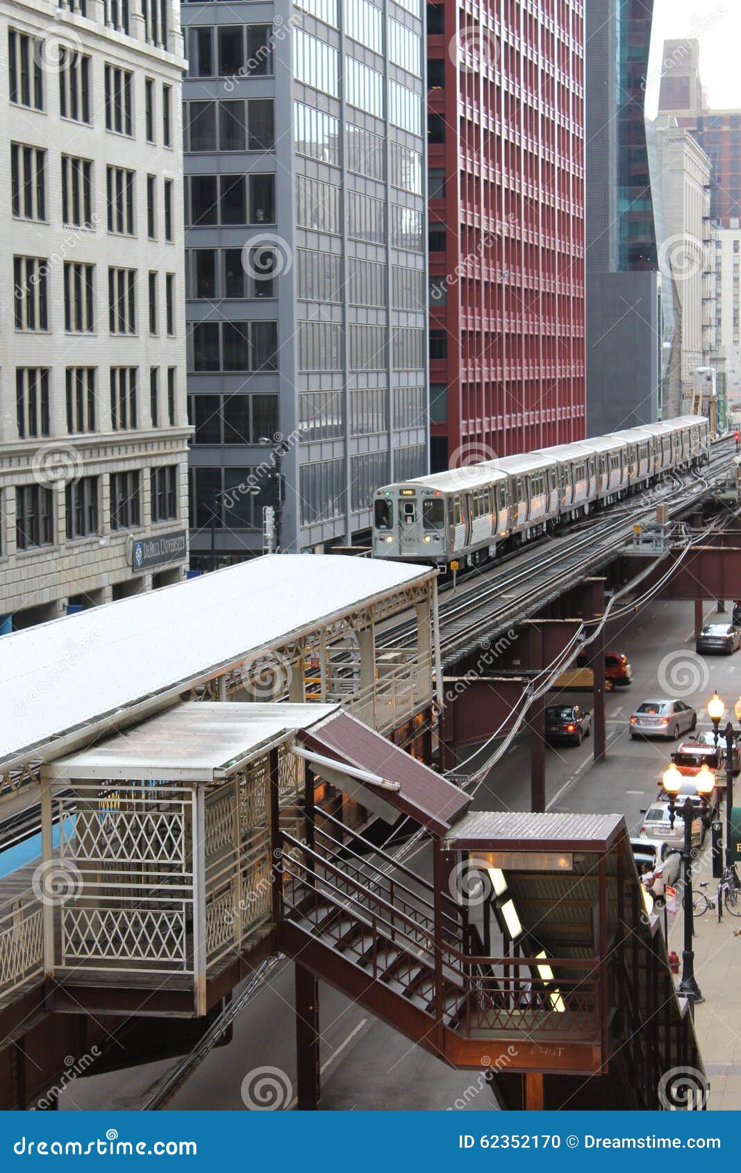 Chicago Train stock photo. Image of downtown, chicago - 62352170