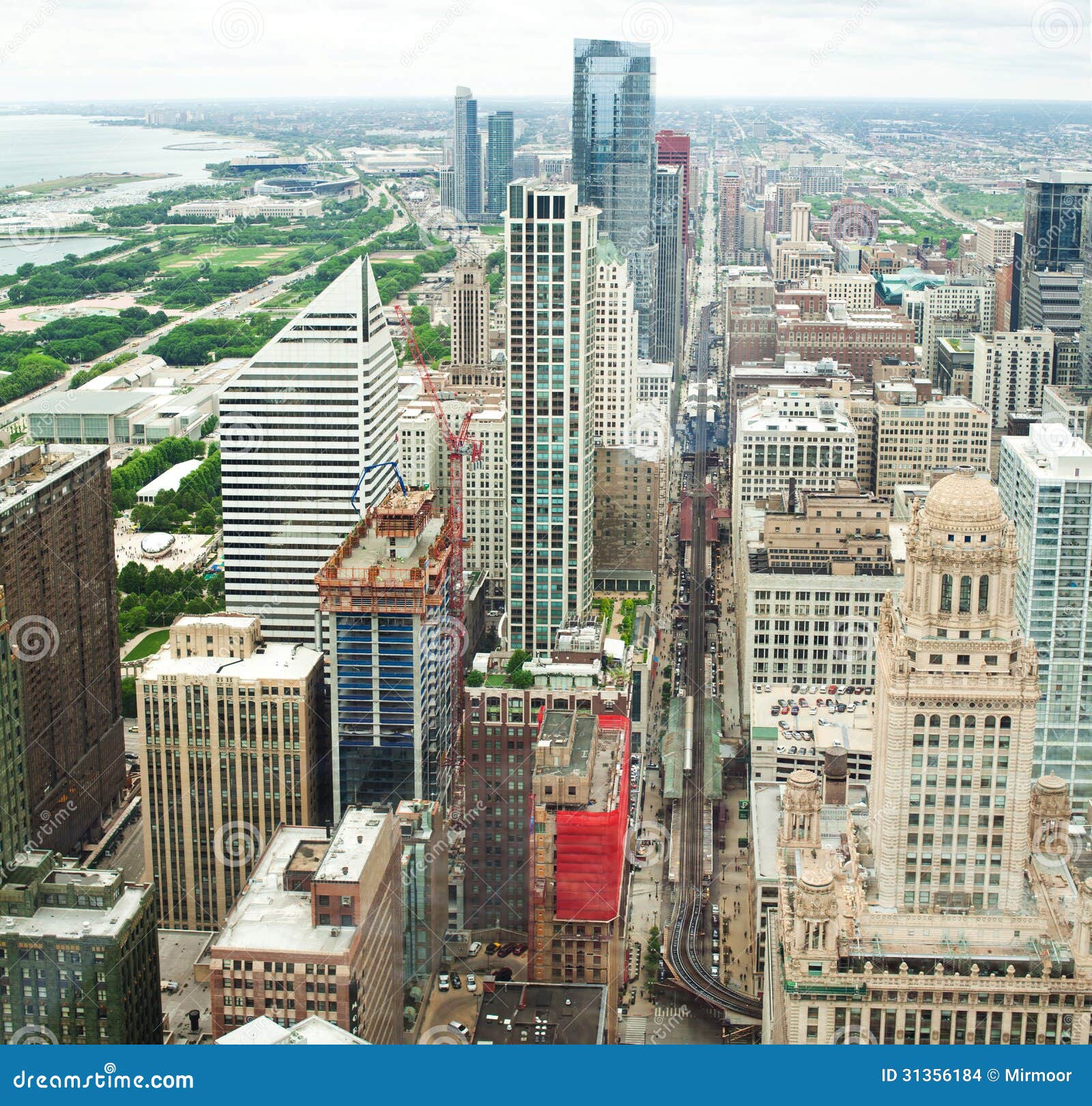 Chicago. Vista Aerea Di Chicago Del Centro. Fotografia Stock - Immagine ...