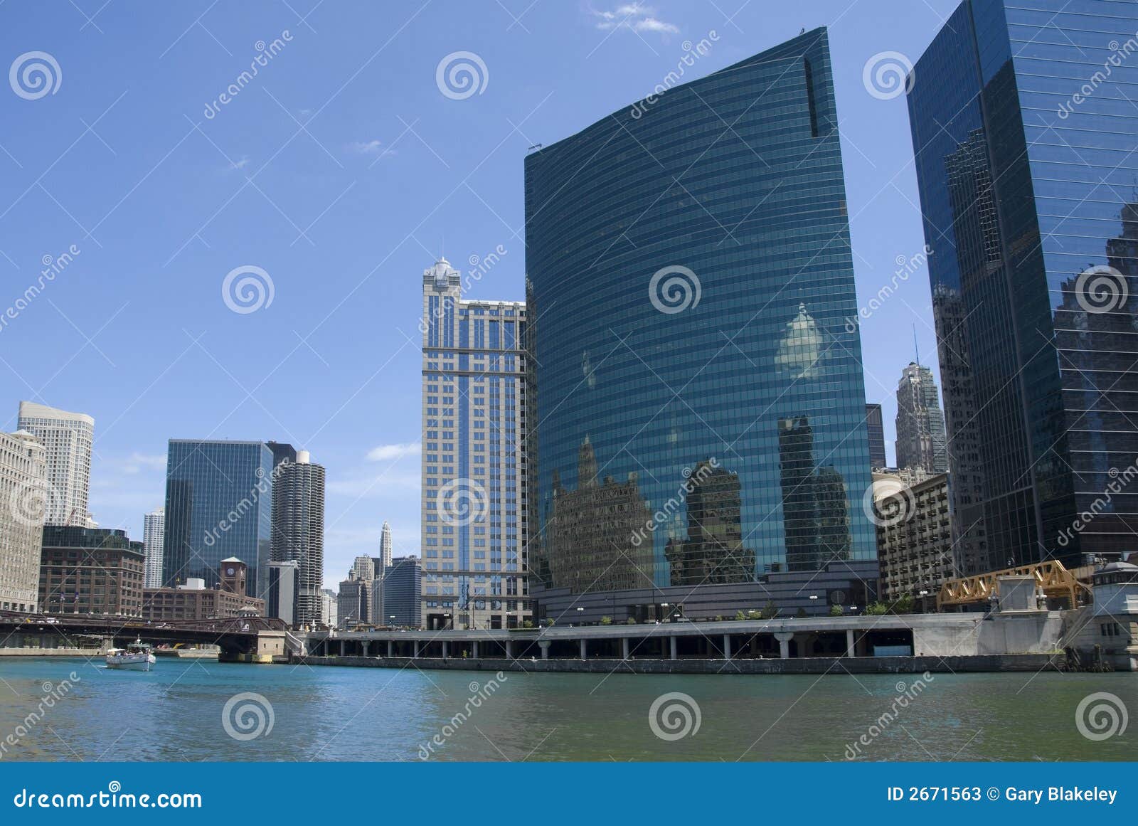 Chicago Wacker Drive stock image. Image of illinois, financial - 2671563