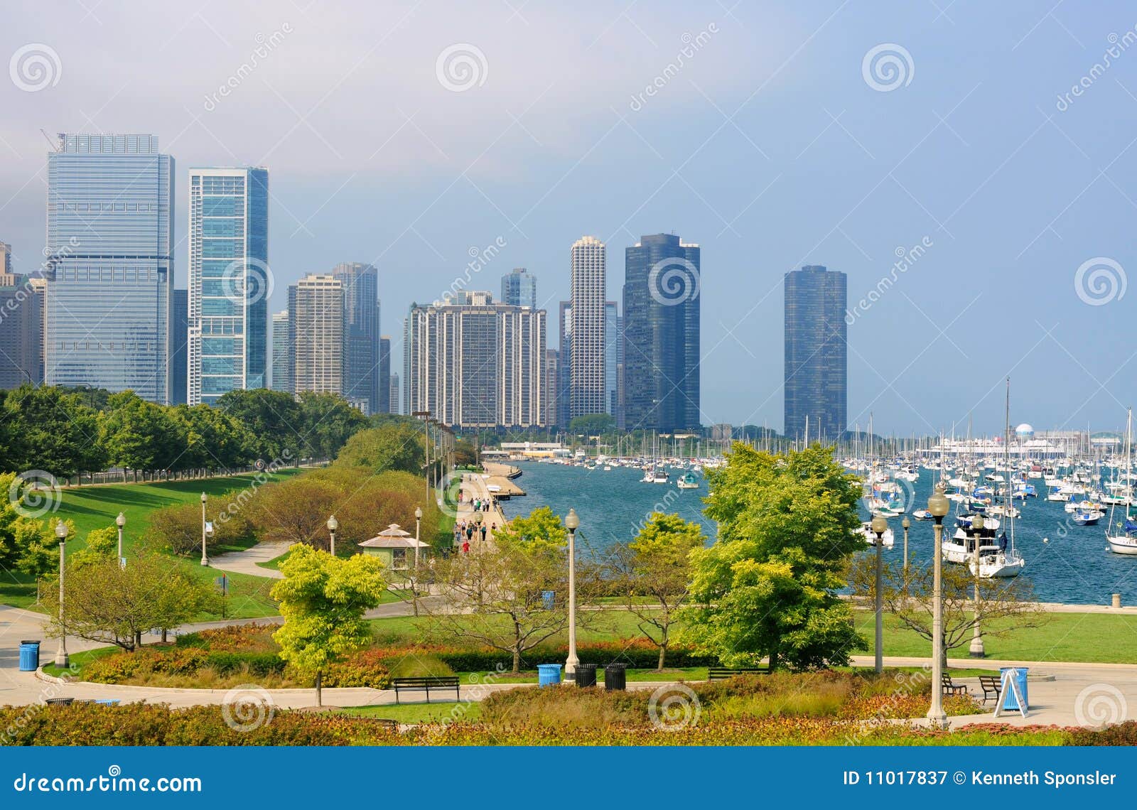 Chicago waterfront stock image. Image of tower, boat - 11017837