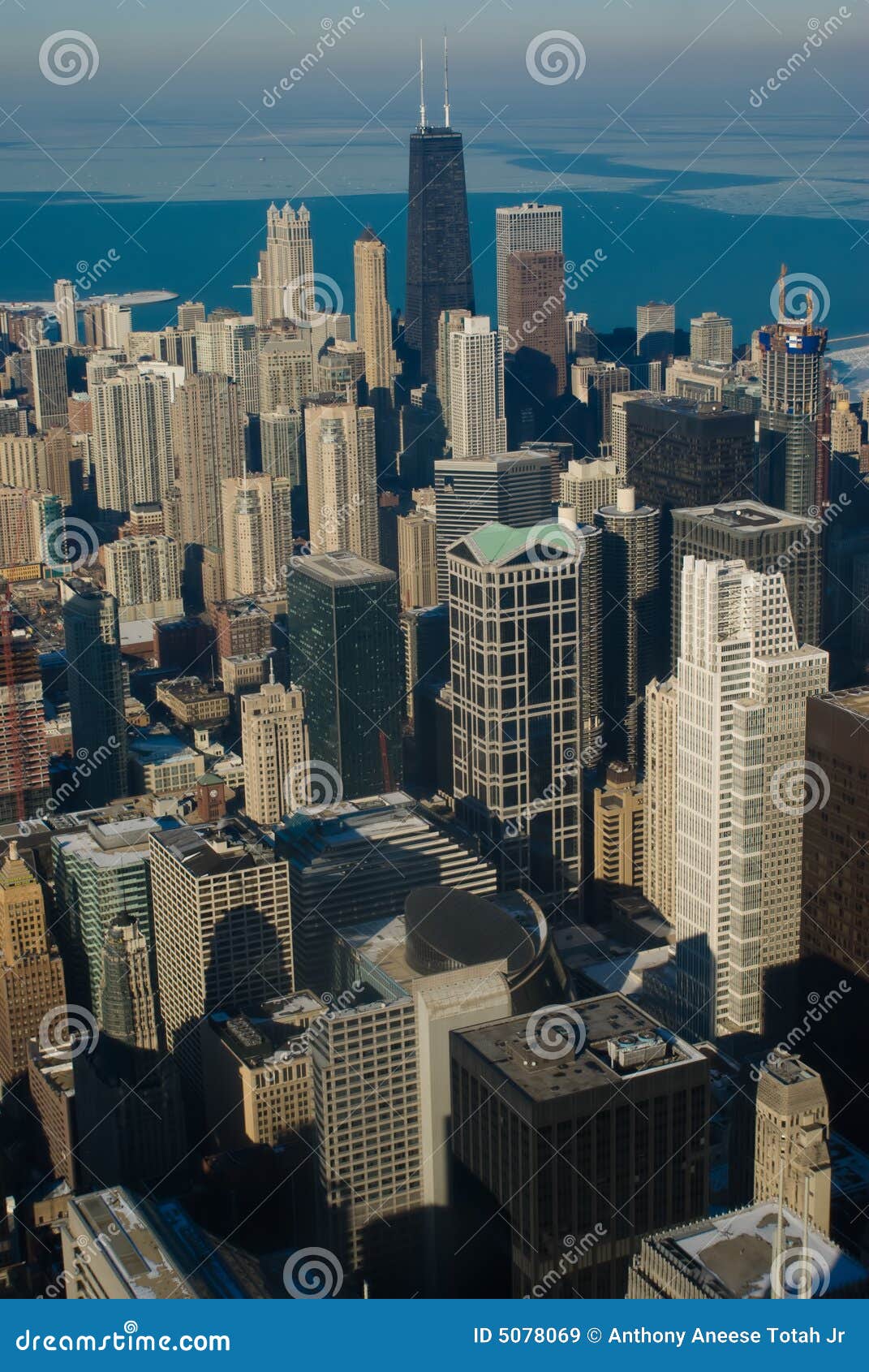 Chicago Winter (Ariel View) Stock Image - Image of business, horizontal ...