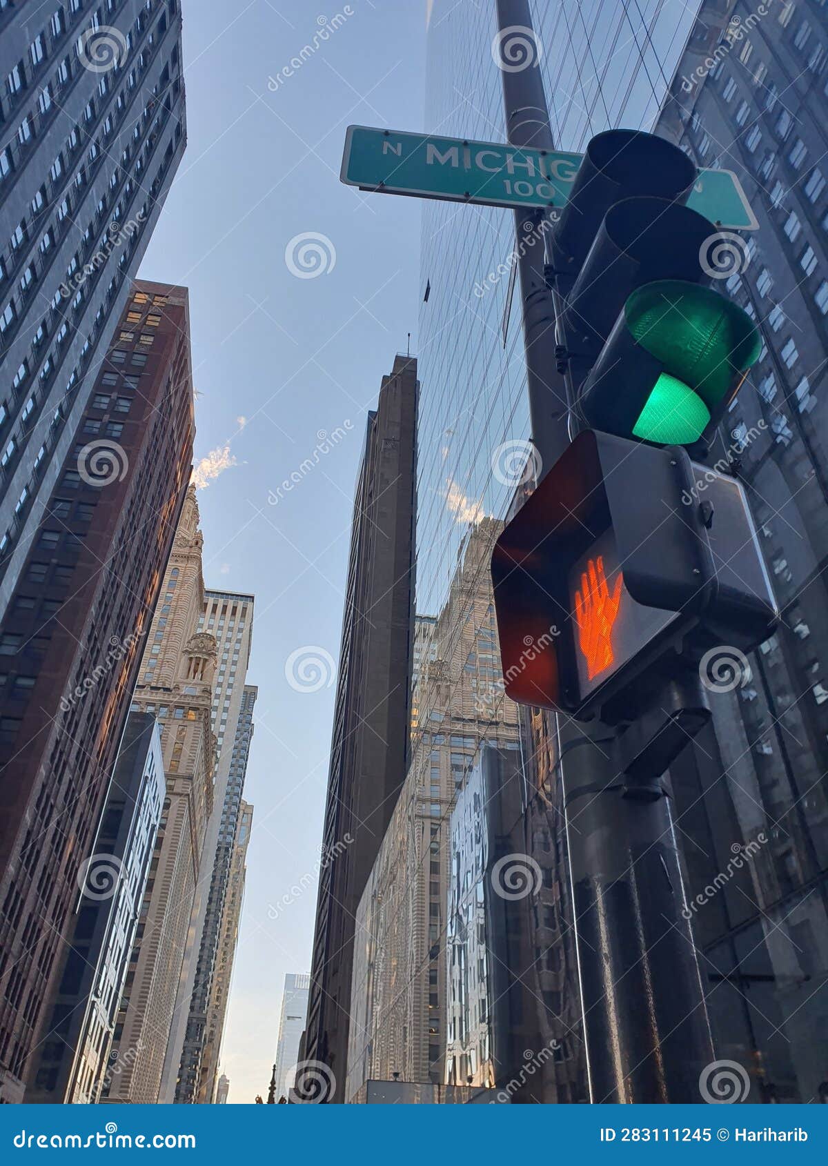 Chicago Winter Michigan Traffic Light Stock Image - Image of light ...