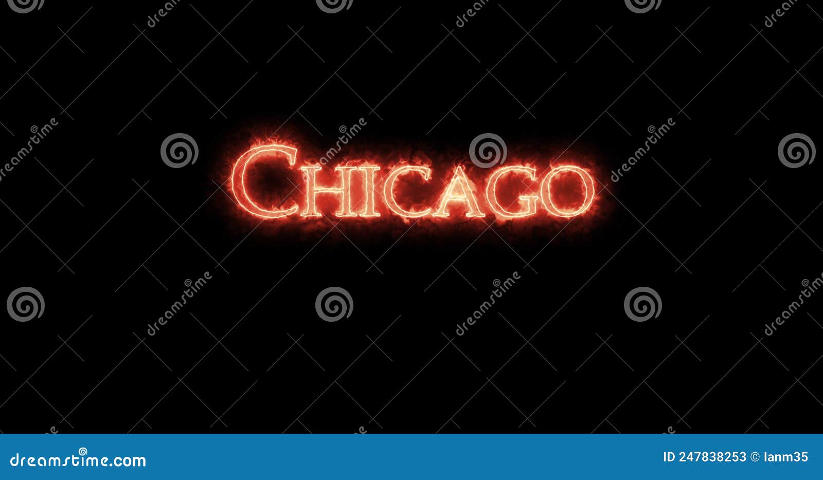 Chicago Written with Fire. Loop Stock Video - Video of name, musician ...