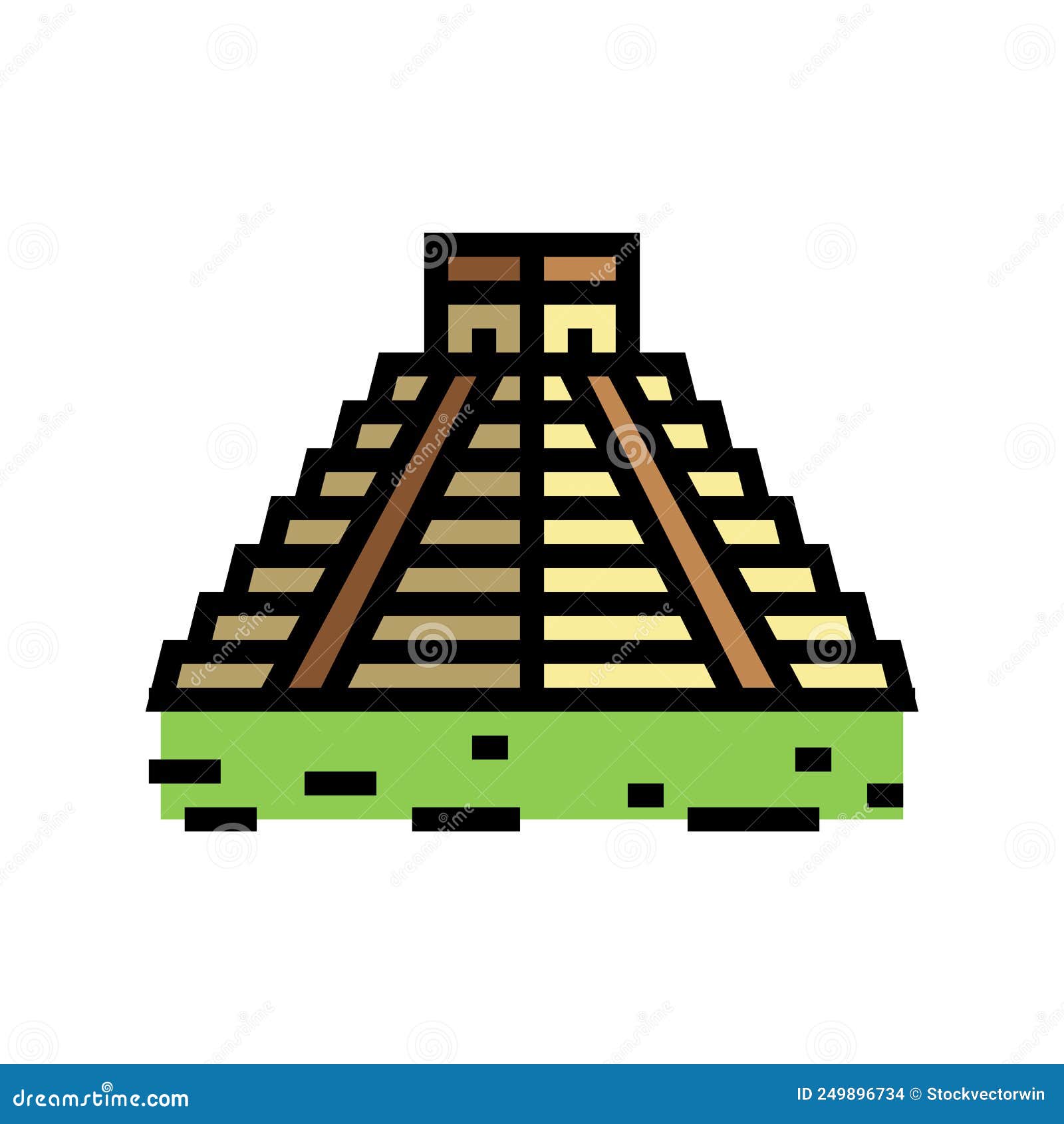 Chichen Itza Color Icon Vector Illustration Stock Vector - Illustration ...