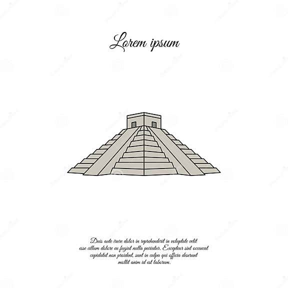 Chichen Itza Color Vector Icon, Sign Stock Illustration - Illustration ...