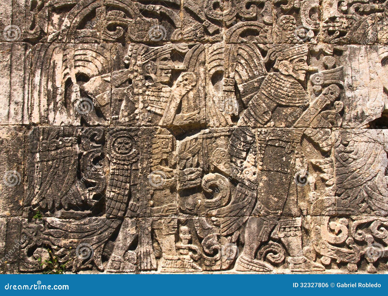 Chichen Itza hieroglyphics stock photo. Image of carved - 32327806