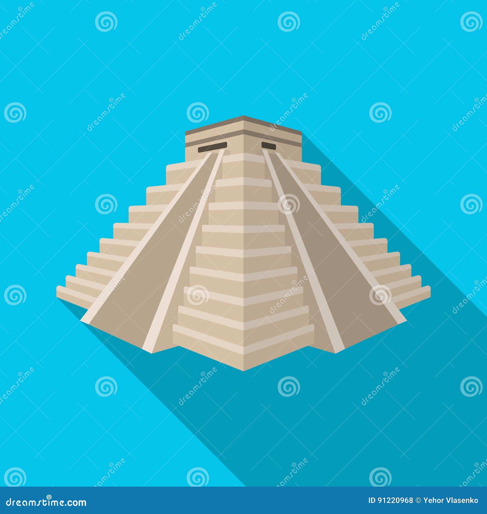 Chichen Itza Icon in Flat Style Isolated on White Background. Countries ...