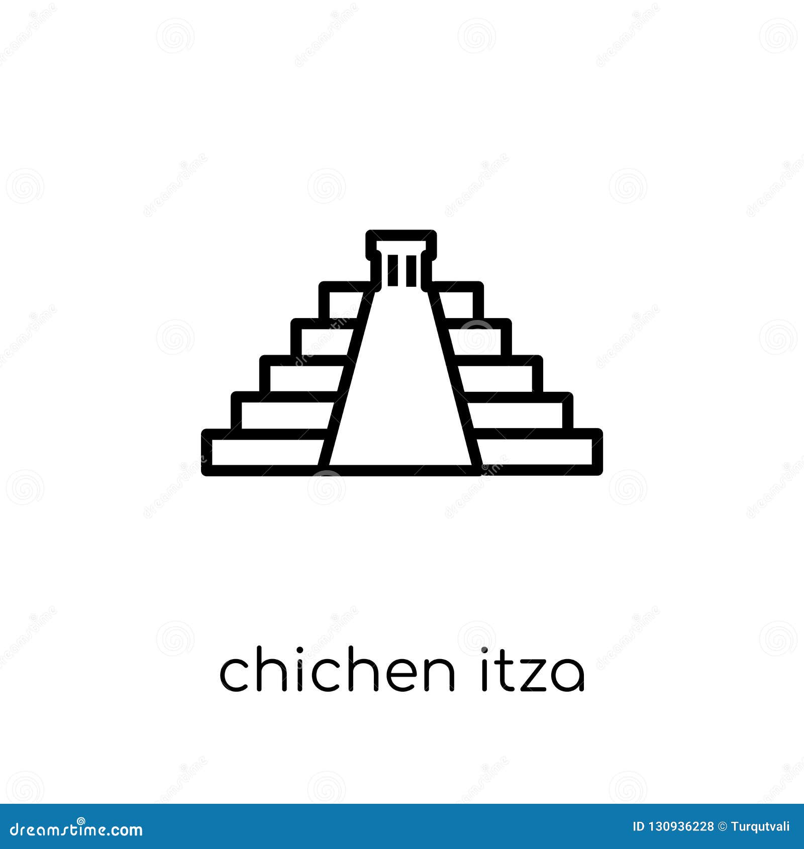 Chichen Itza Icon. Trendy Modern Flat Linear Vector Chichen Itza Icon ...