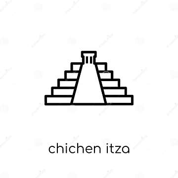 Chichen Itza Icon. Trendy Modern Flat Linear Vector Chichen Itza Icon ...