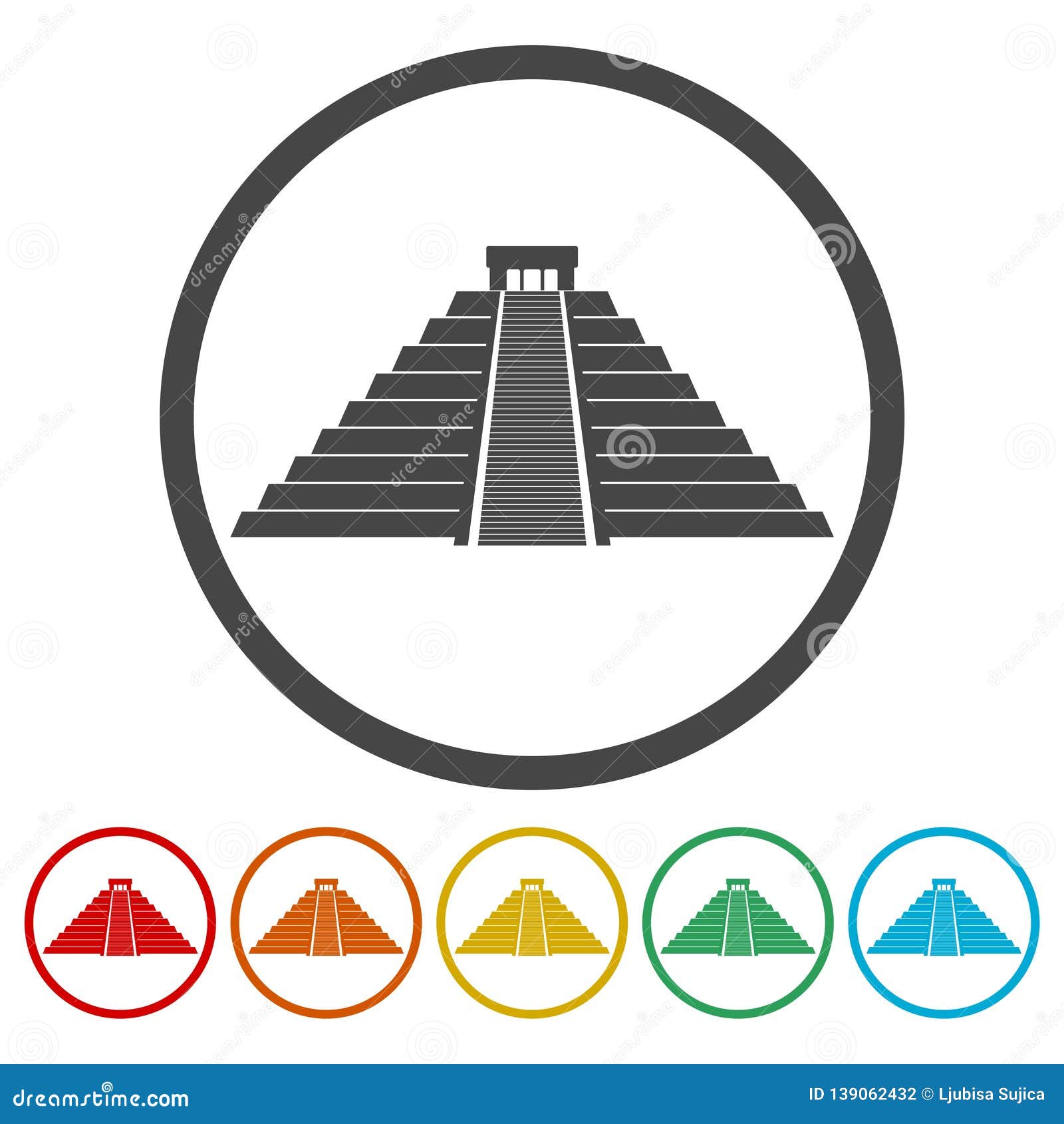 Chichen Itza Icon stock vector. Illustration of mayan - 139062432