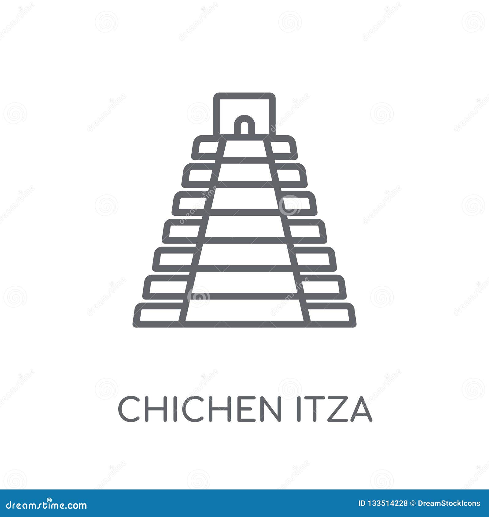Chichen Itza Linear Icon. Modern Outline Chichen Itza Logo Conce Stock ...