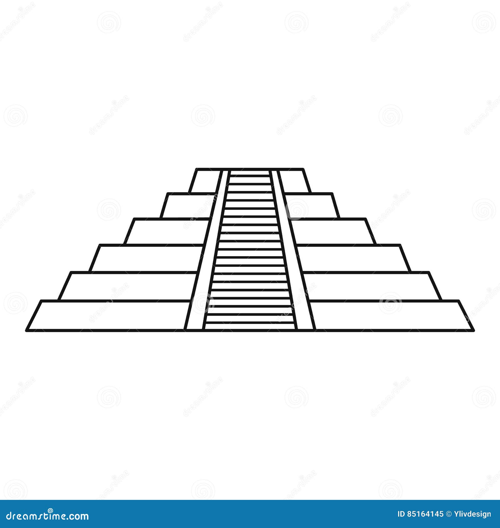Chichen Itza Maya Ruins Mexico Icon, Outline Style Cartoon Vector ...