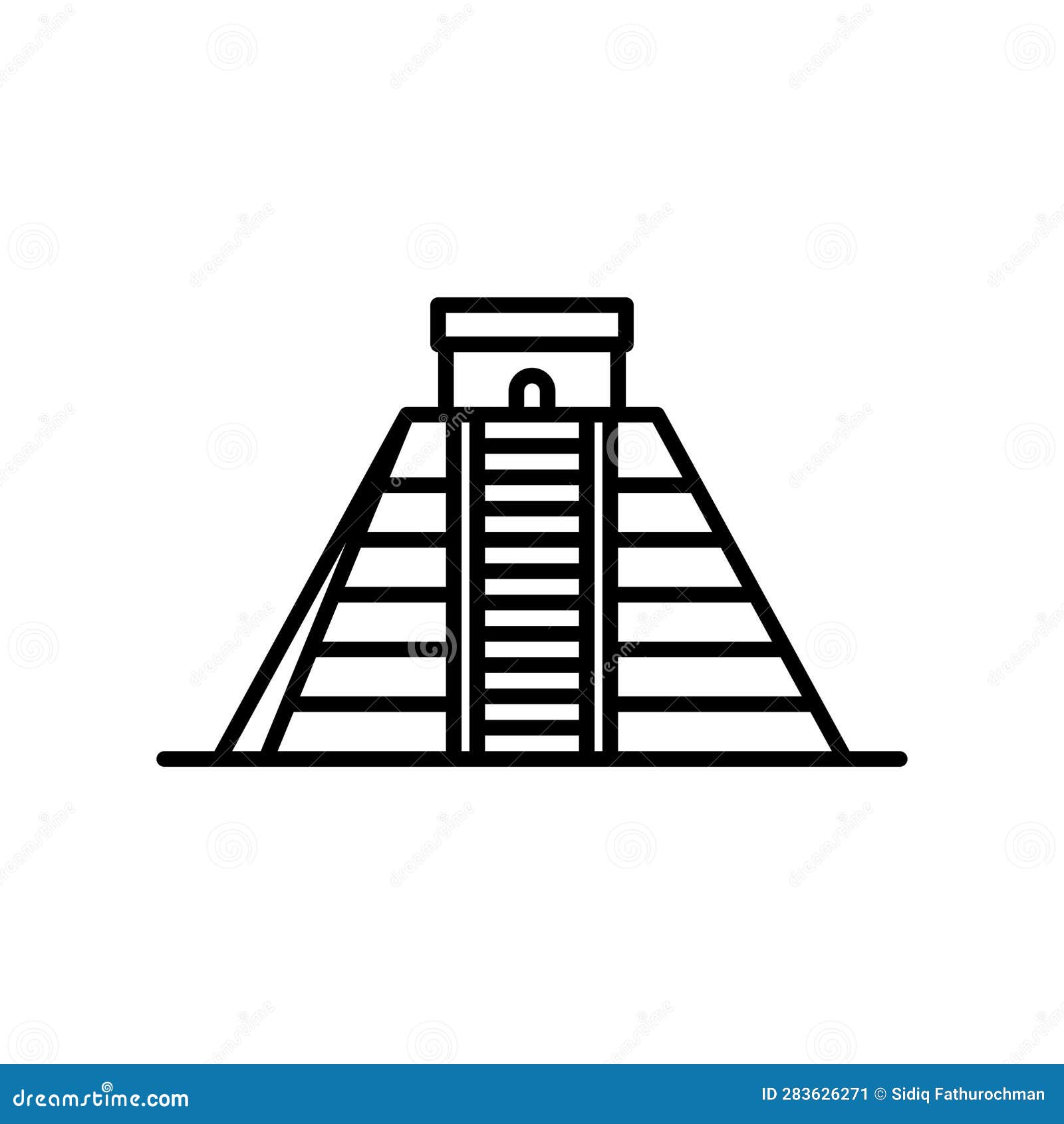 Mexico Chichen Itza Tulum Kukulcan Pyramid Cartoon Vector ...
