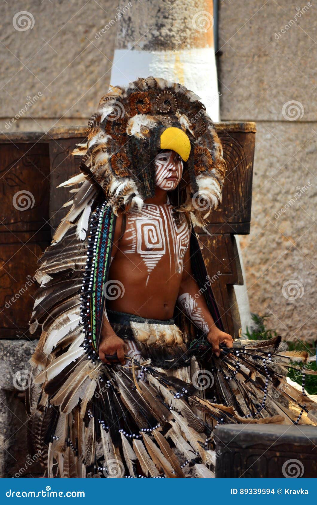 Native Mayan Woman Statue At South Point Isla Mujeres Island Off Cancun ...
