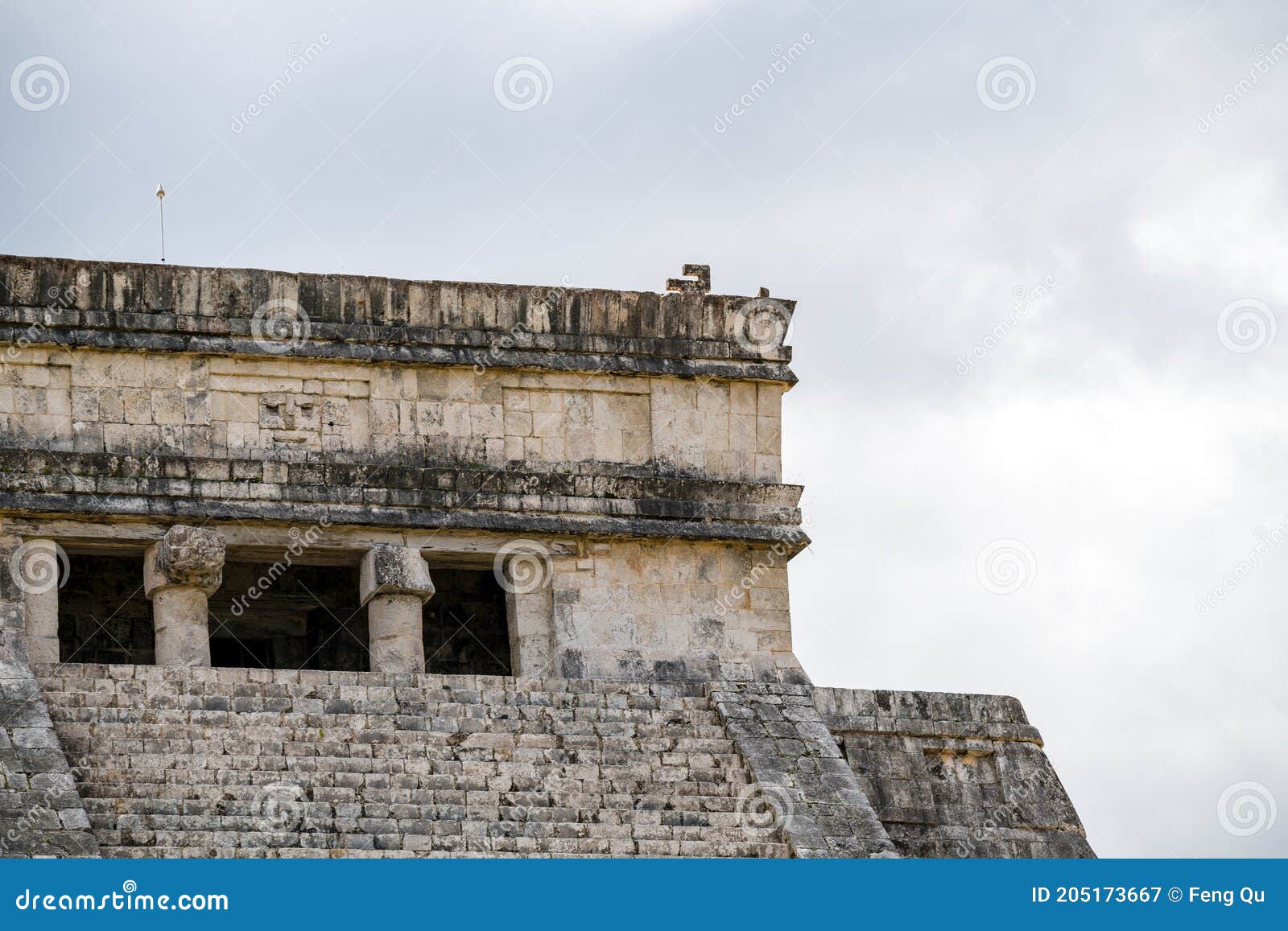 Chichen Itza pyramid stock image. Image of tower, ancient - 205173667
