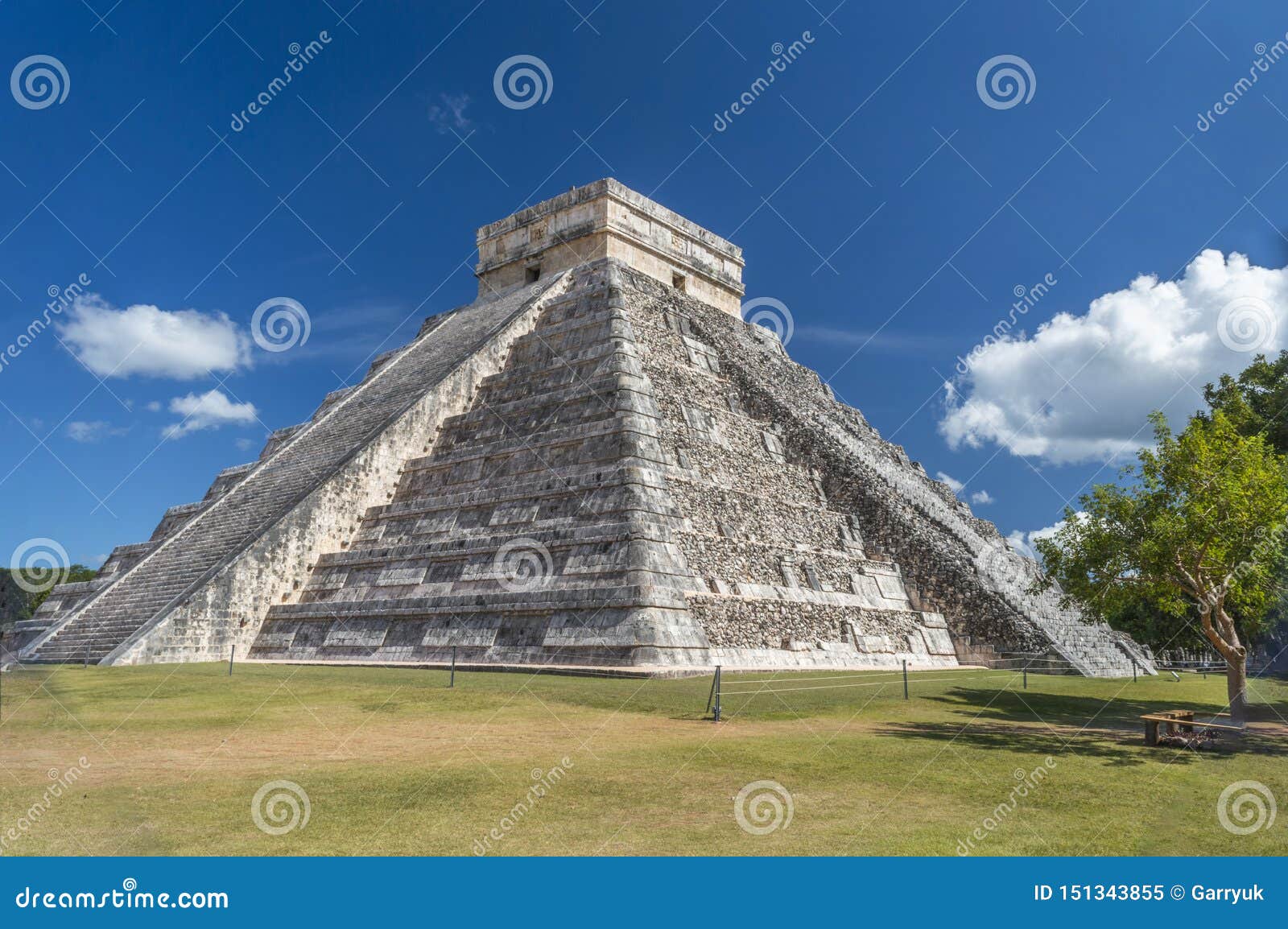 Chichen Itza Showing the Massive Stone Pyramid Known As El Castillo ...