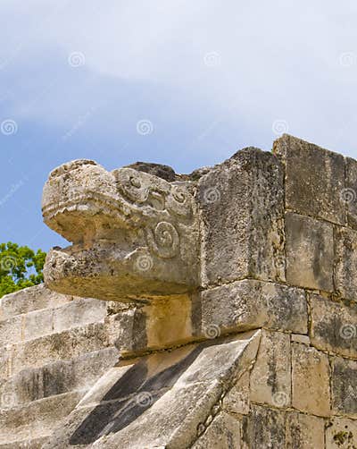 Chichen Itza snake stock photo. Image of culture, clouds - 5633764