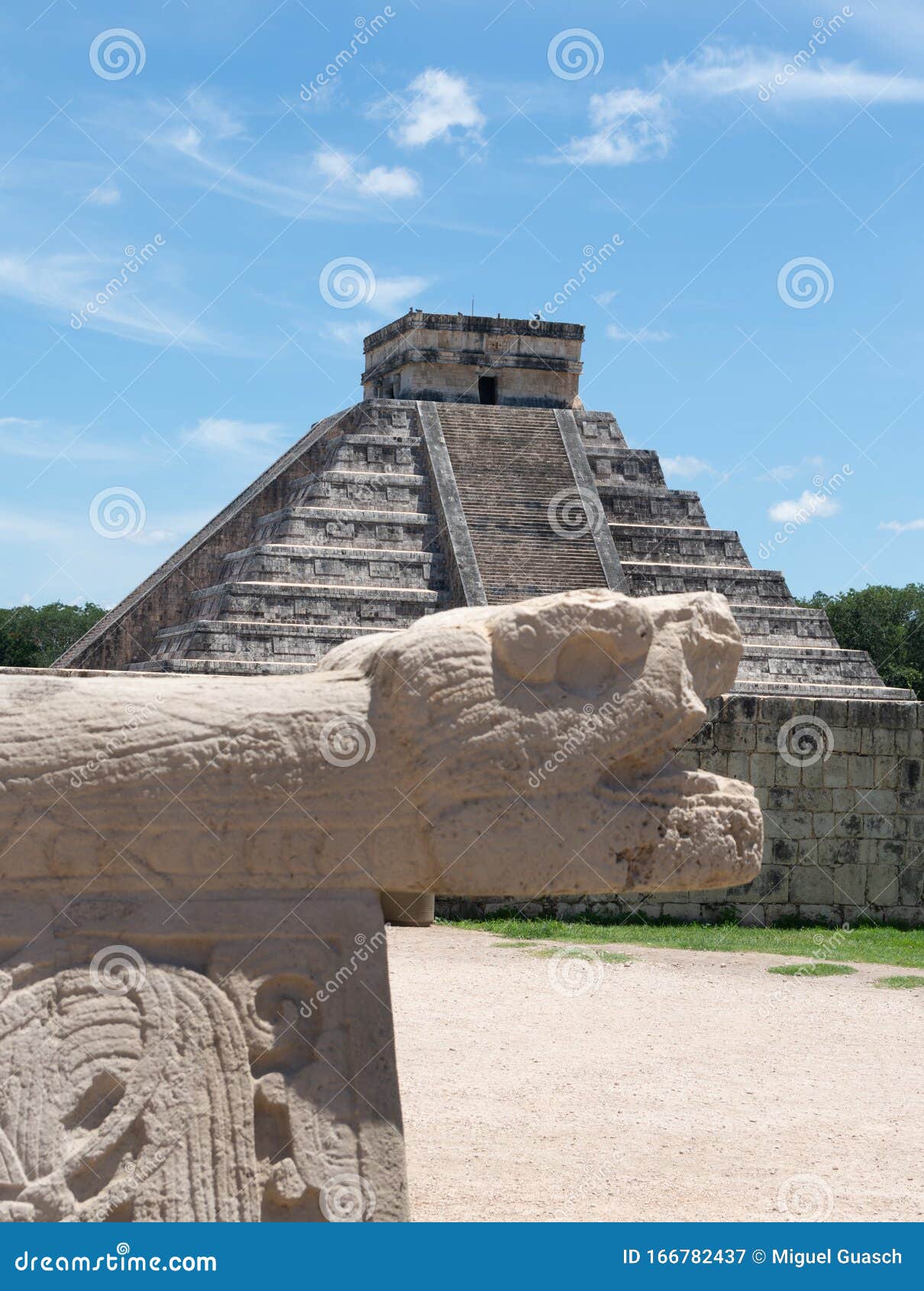 Chichen Itza Temple without People, View from the Snake - Image Stock ...