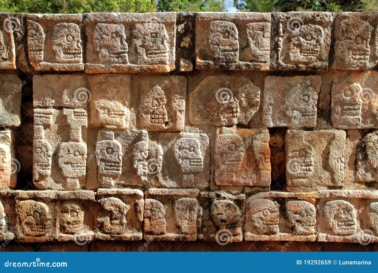 Chichen Itza Tzompantli Wall of Skulls Maya Stock Image - Image of ...