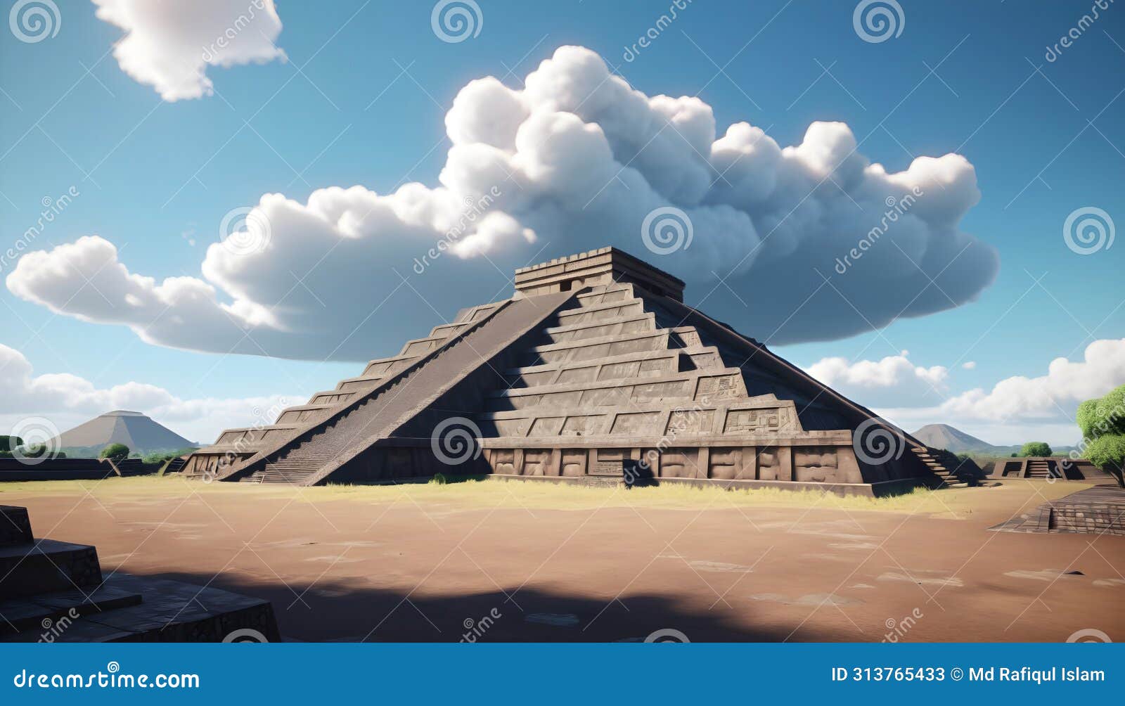 Chichen Itza, Yucatan, Mexico. 3D Rendering Generative AI Stock ...