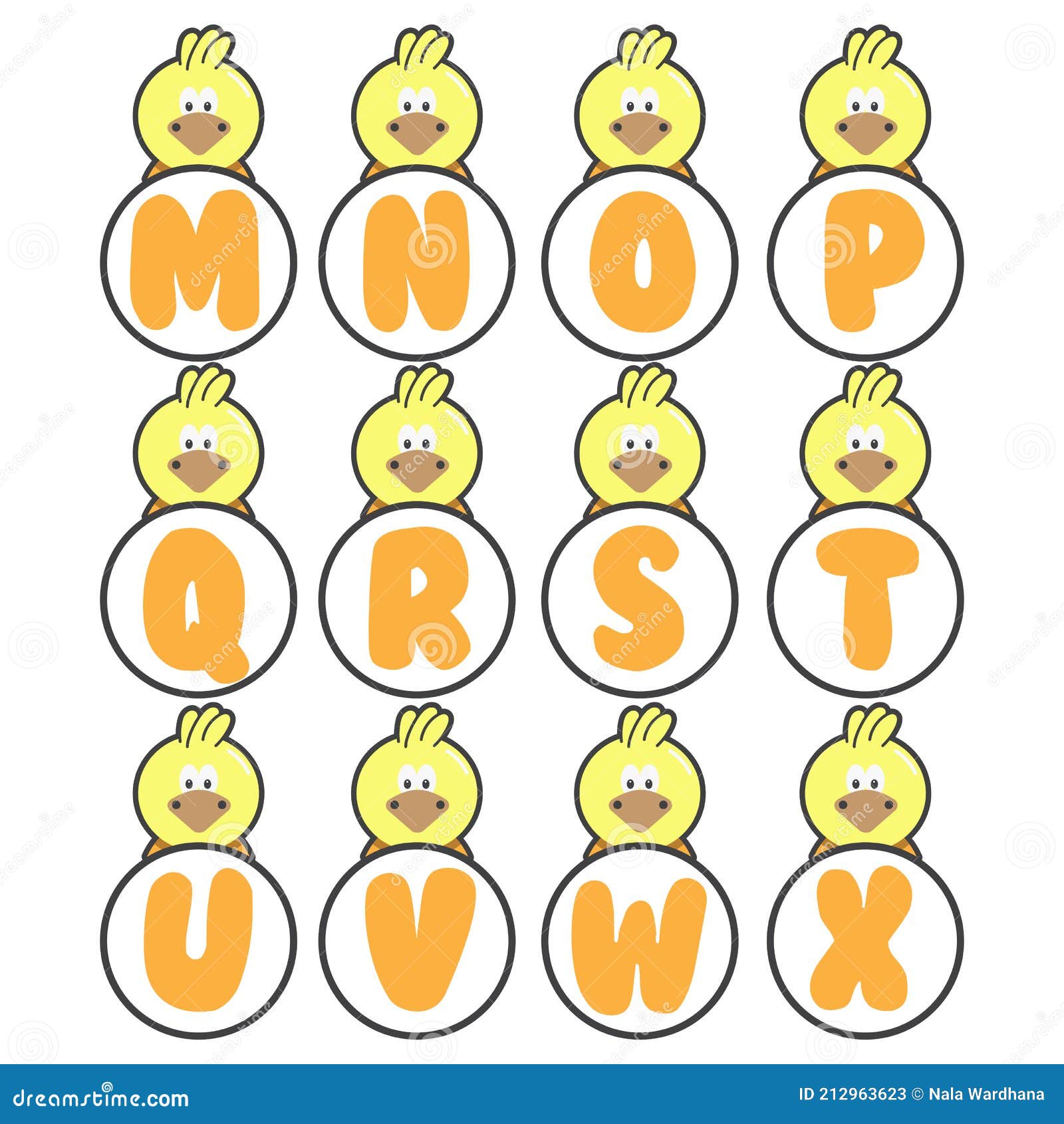 Chick Alphabet Collection, Vector Art and Illustration Stock Vector ...