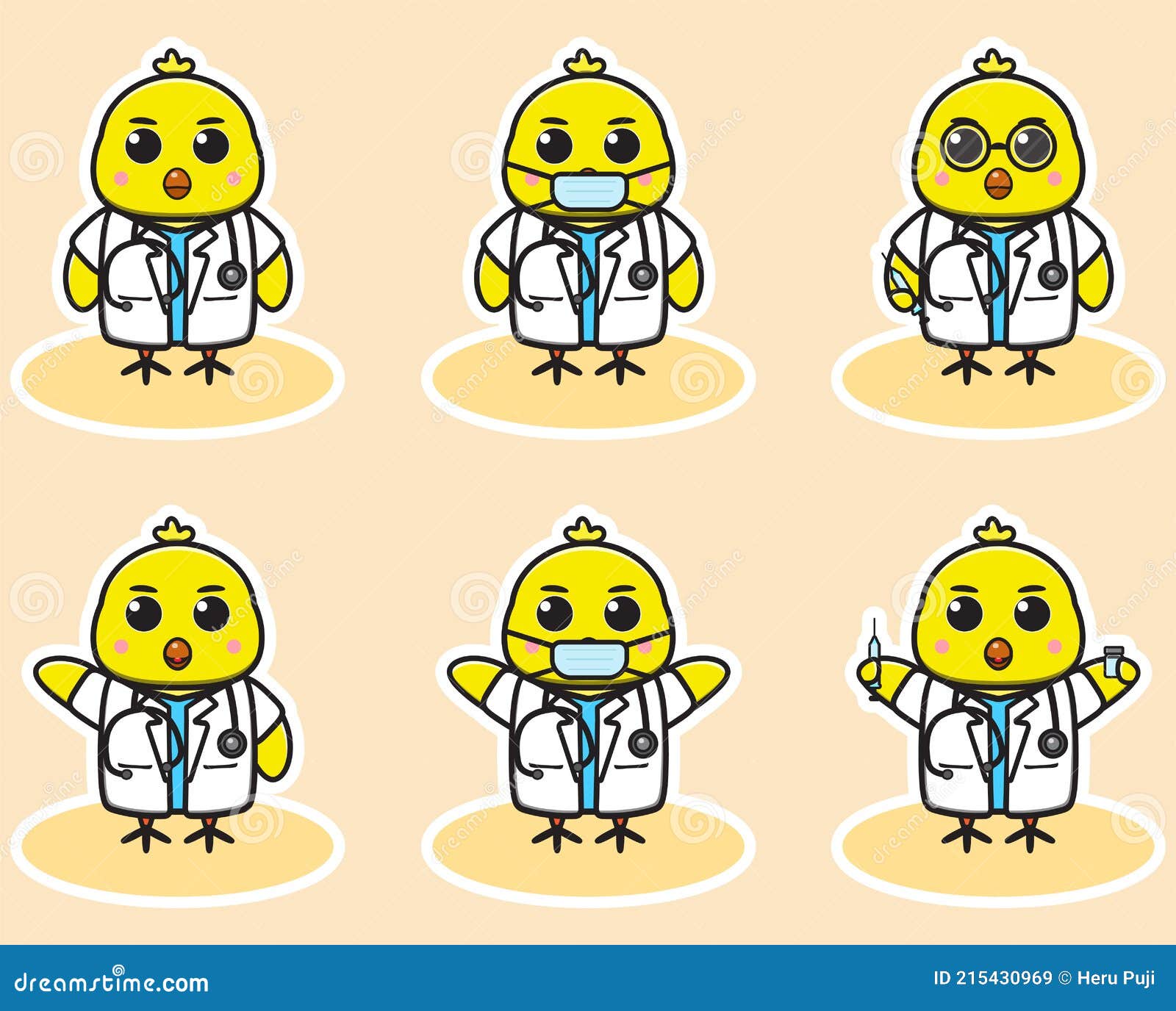 Vector Illustration of Cute Little Chicken Doctor Stock Vector ...