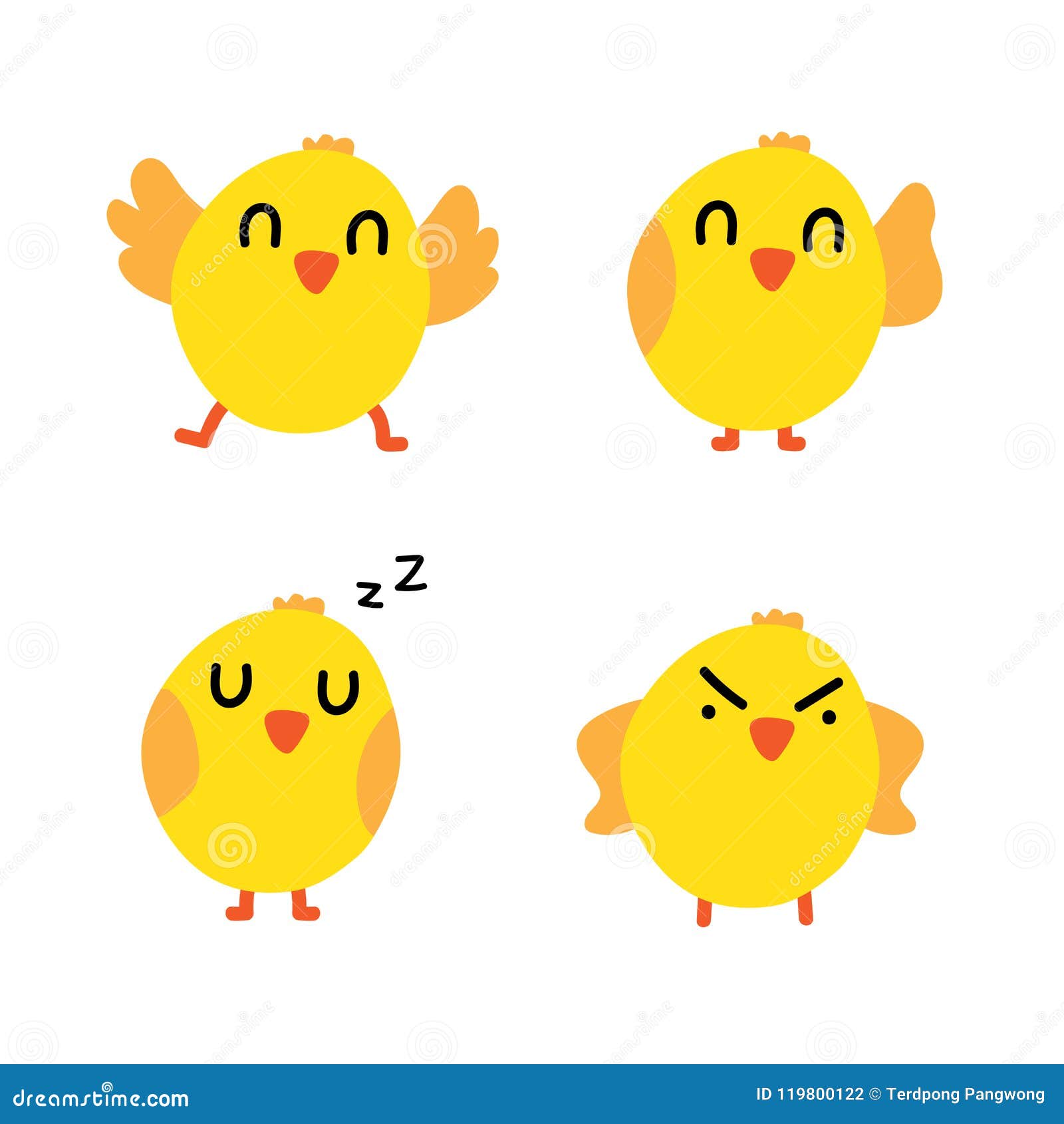 Chick character design stock vector. Illustration of smile - 119800122