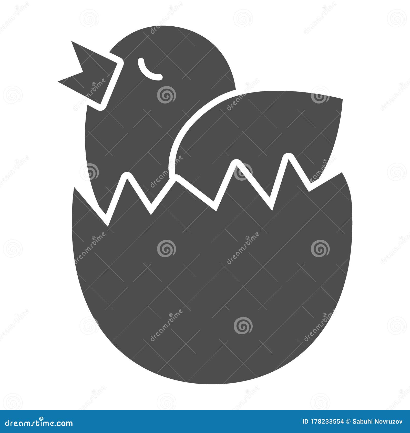 Chick in an Egg Solid Icon. Chicken Hatched from an Egg Glyph Style ...