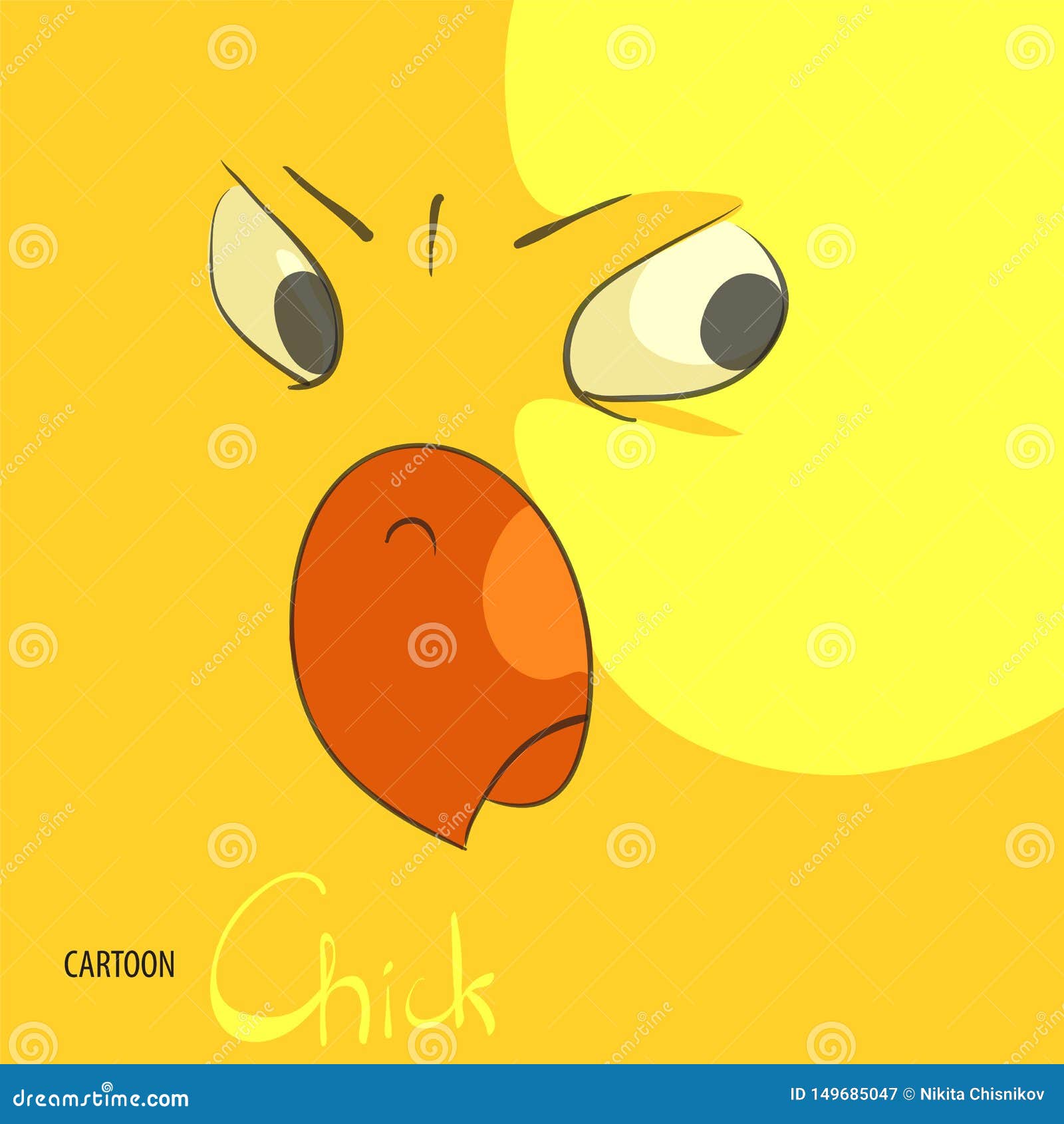 Chick face illustration stock vector. Illustration of chicken - 149685047