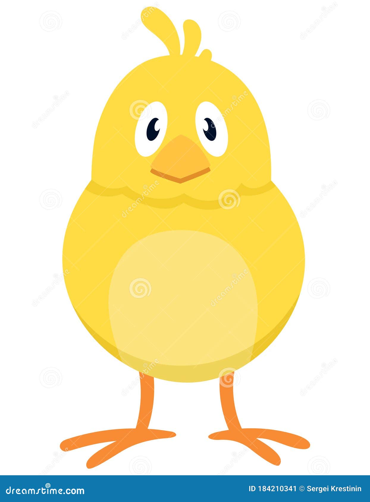 Chick front view. stock vector. Illustration of wing - 184210341