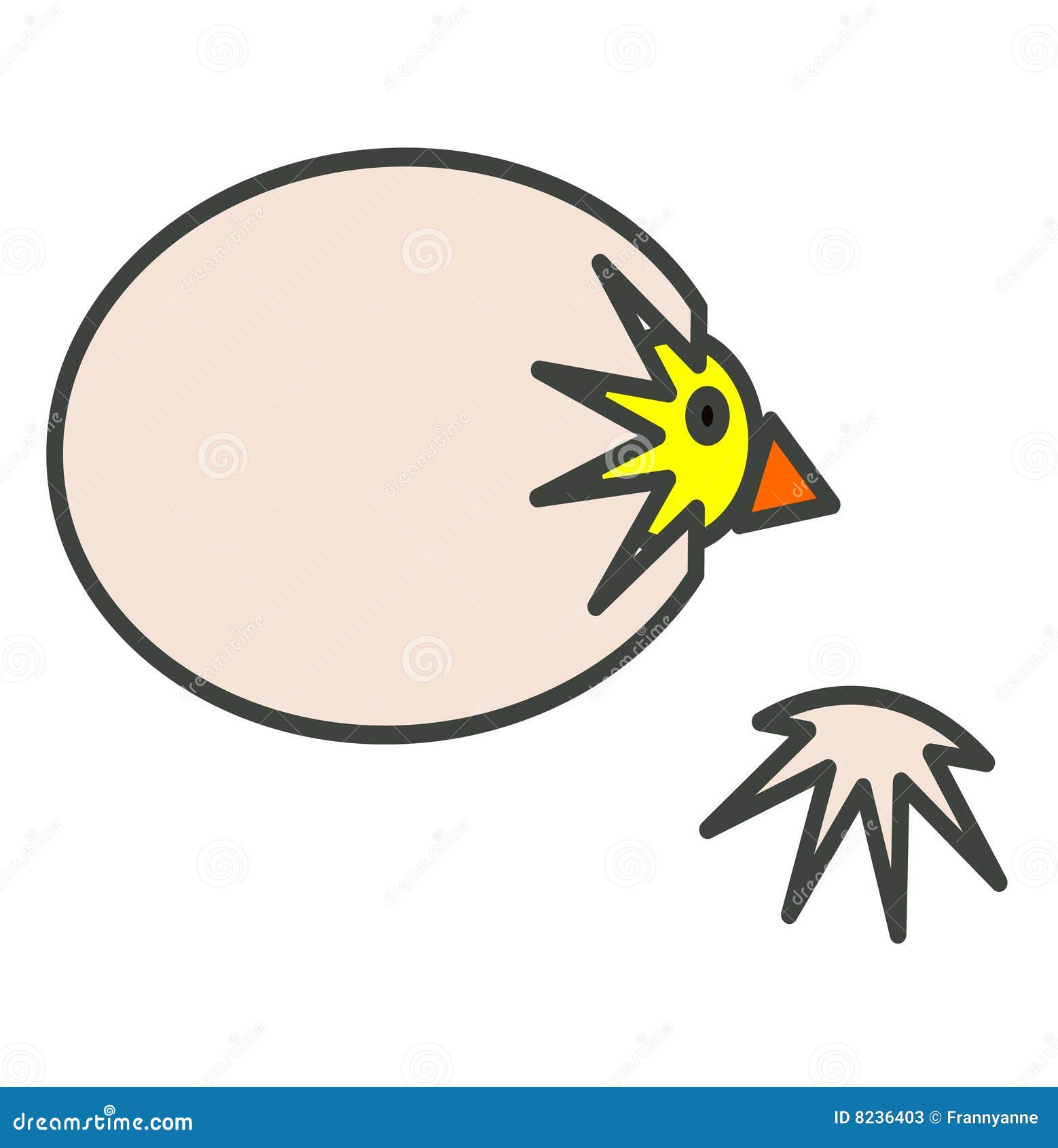 Chick Hatching stock vector. Illustration of chicken, outlined - 8236403