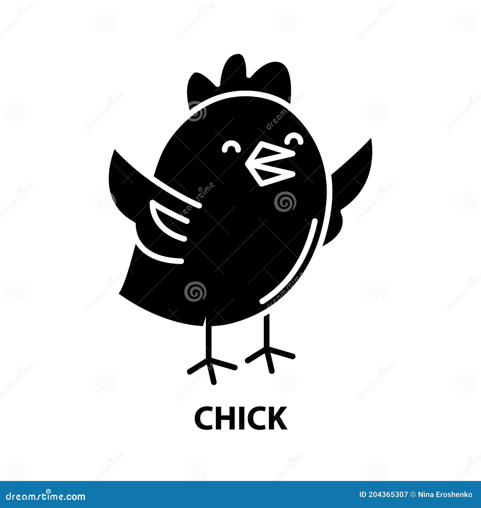 Chick Icon, Black Vector Sign with Editable Strokes, Concept ...