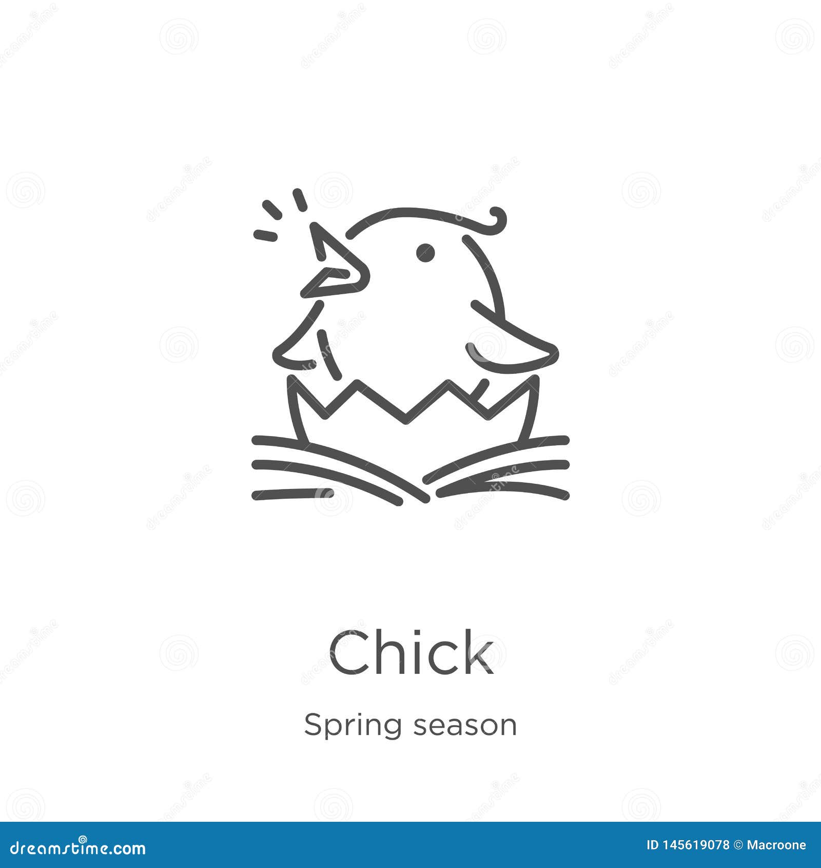 Chick Icon Vector from Spring Season Collection. Thin Line Chick ...