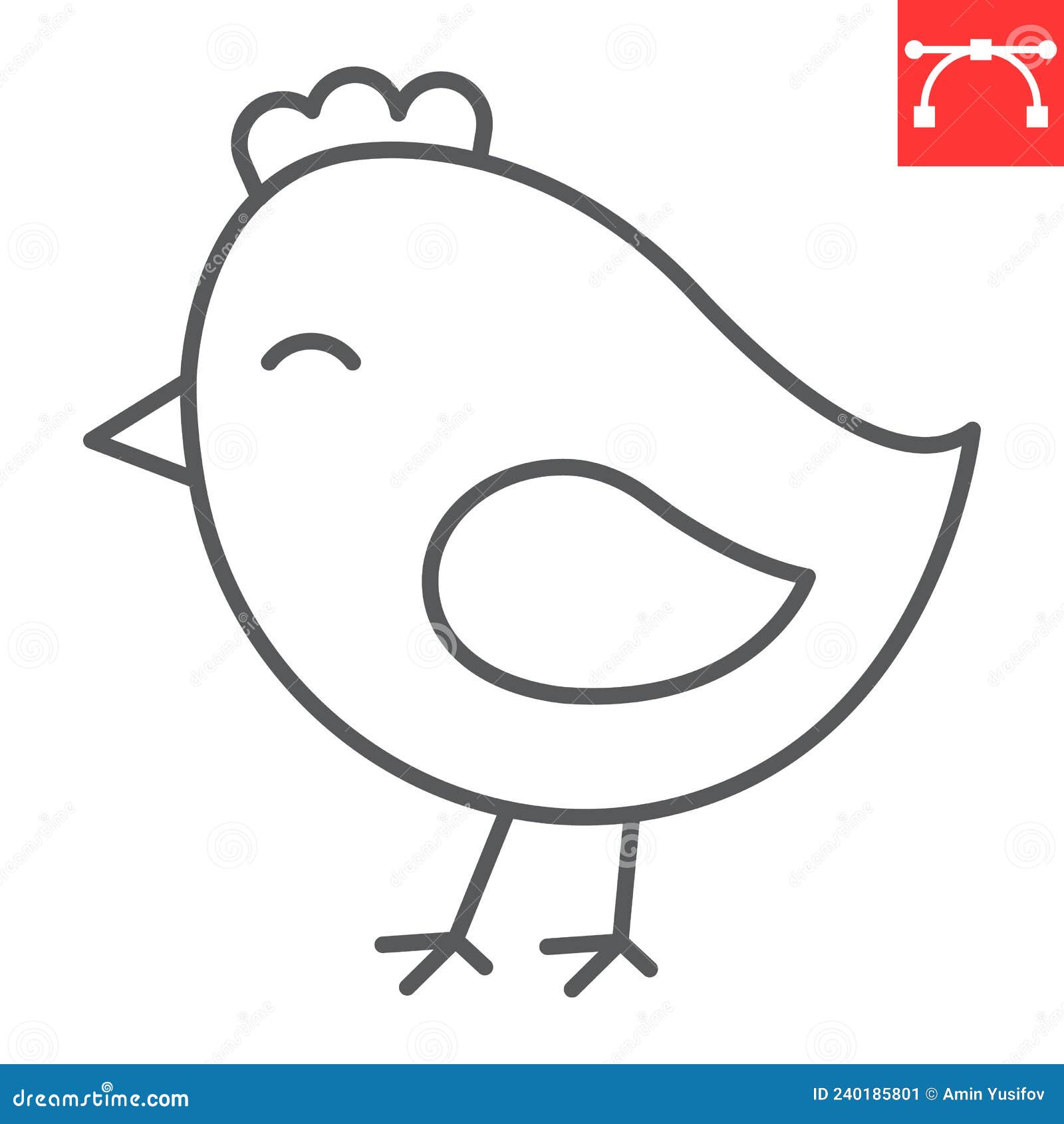 Chick line icon stock vector. Illustration of beak, sign - 240185801