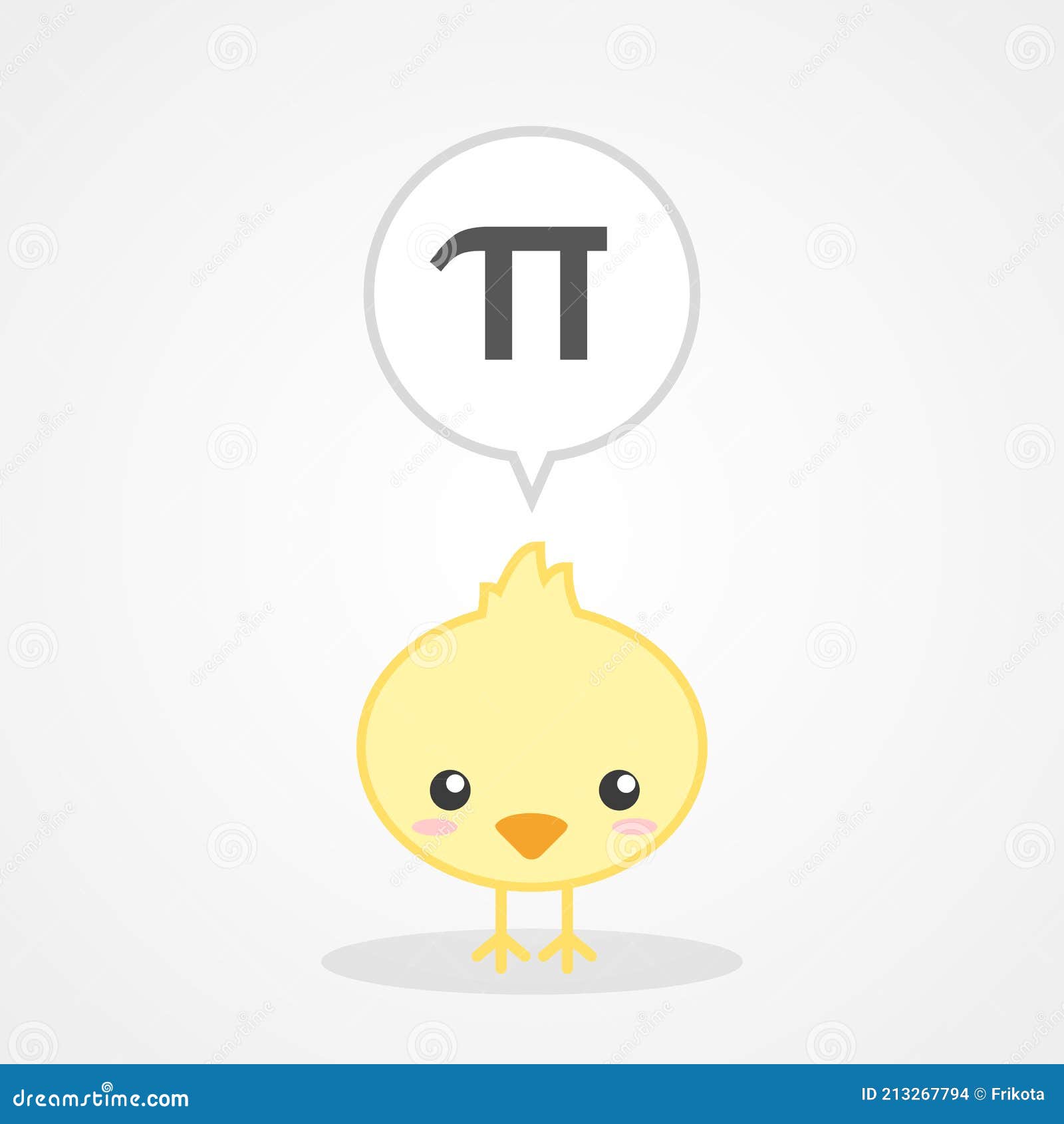 Chick and Number Pi. Pi Day. March 14. Vector Illustration, Flat Design ...