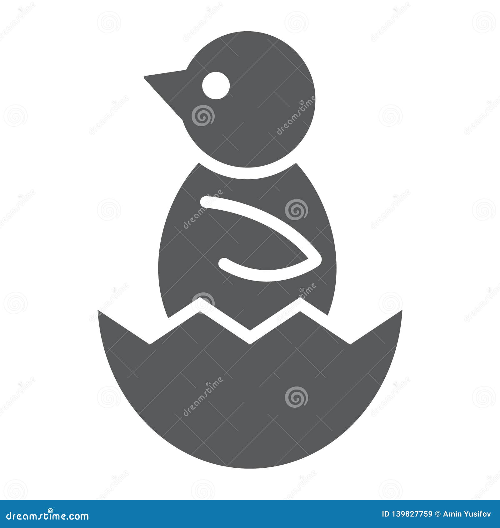 Chick Peeking Out of Egg Glyph Icon, Easter and Animal, Chick in ...